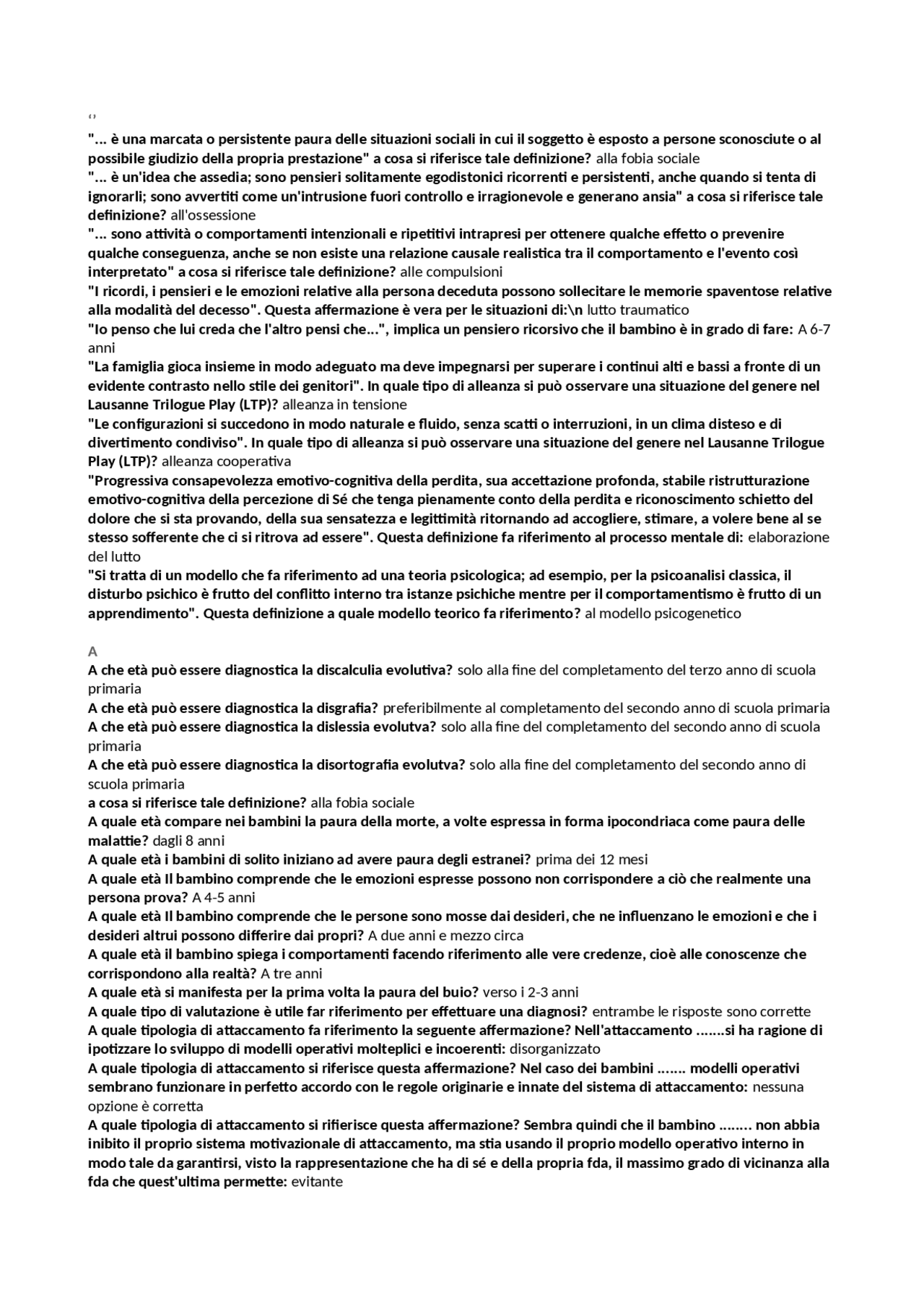 Paniere Di Psicologia Dello Sviluppo Tipico E Atipico 2022 2023
