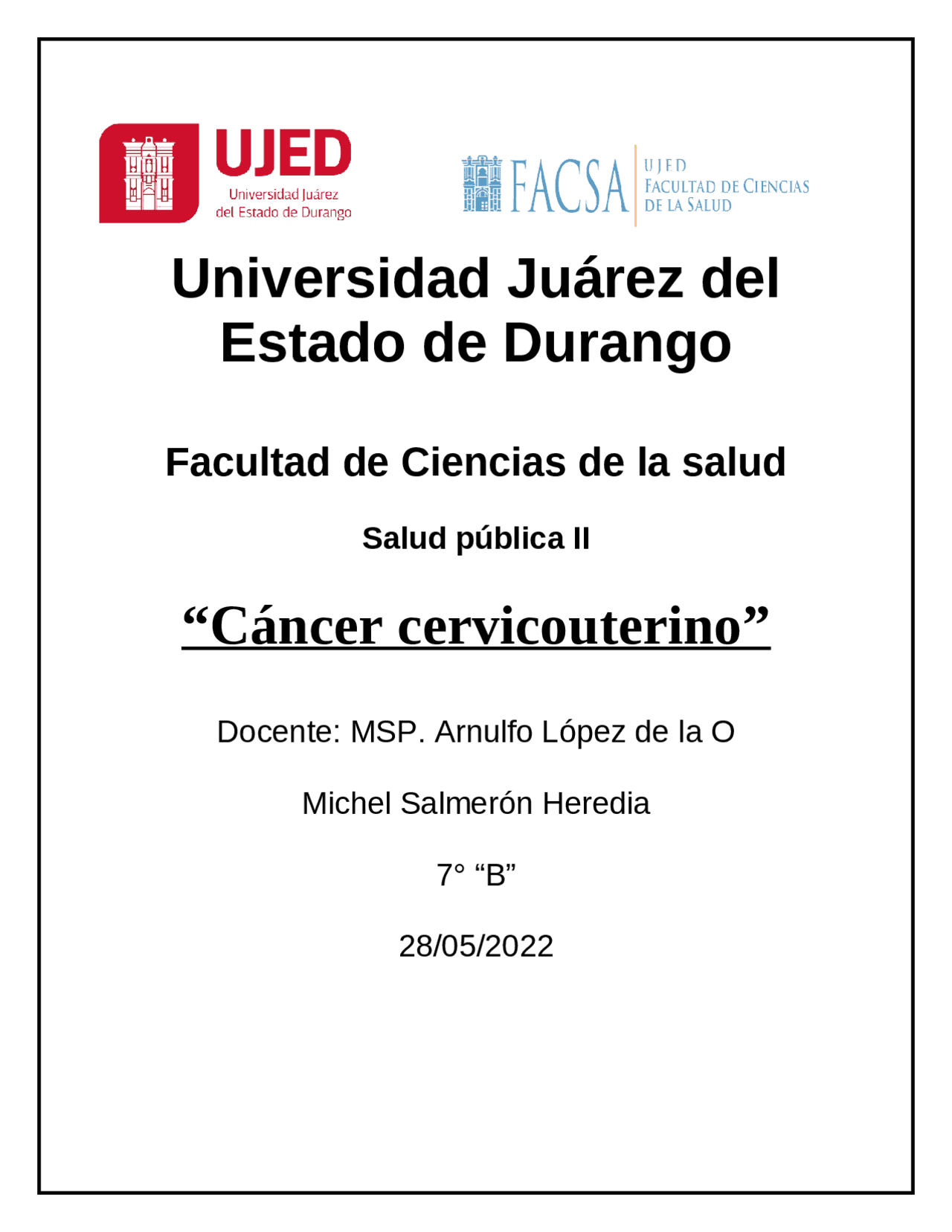 Cancer Cervicouterino Apuntes De Oncología Docsity