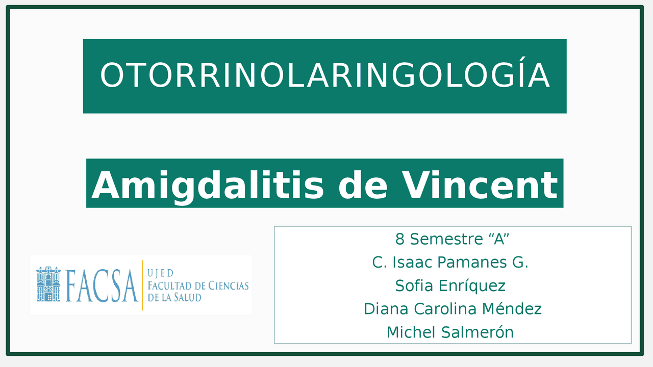Amigdalitis De Paul Vincent Apuntes De Otorrinolaringología Docsity