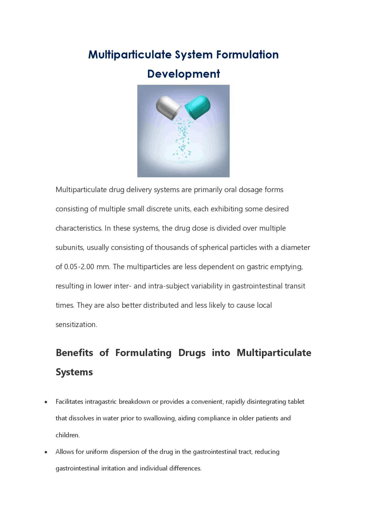 Multiparticulate System Formulation Development | Study notes ...