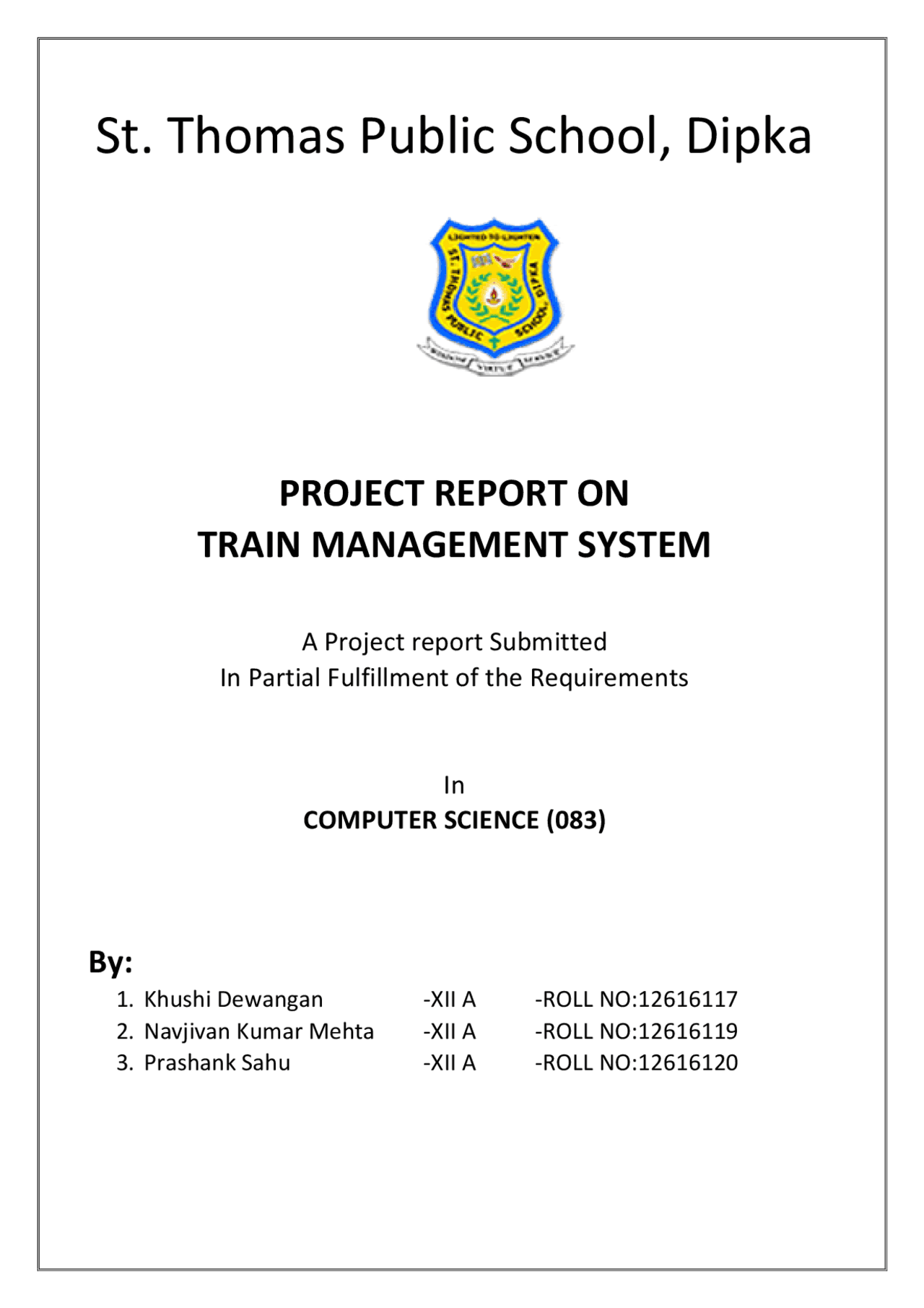 TRAIN MANAGEMENT SYSTEM | Summaries Physics | Docsity