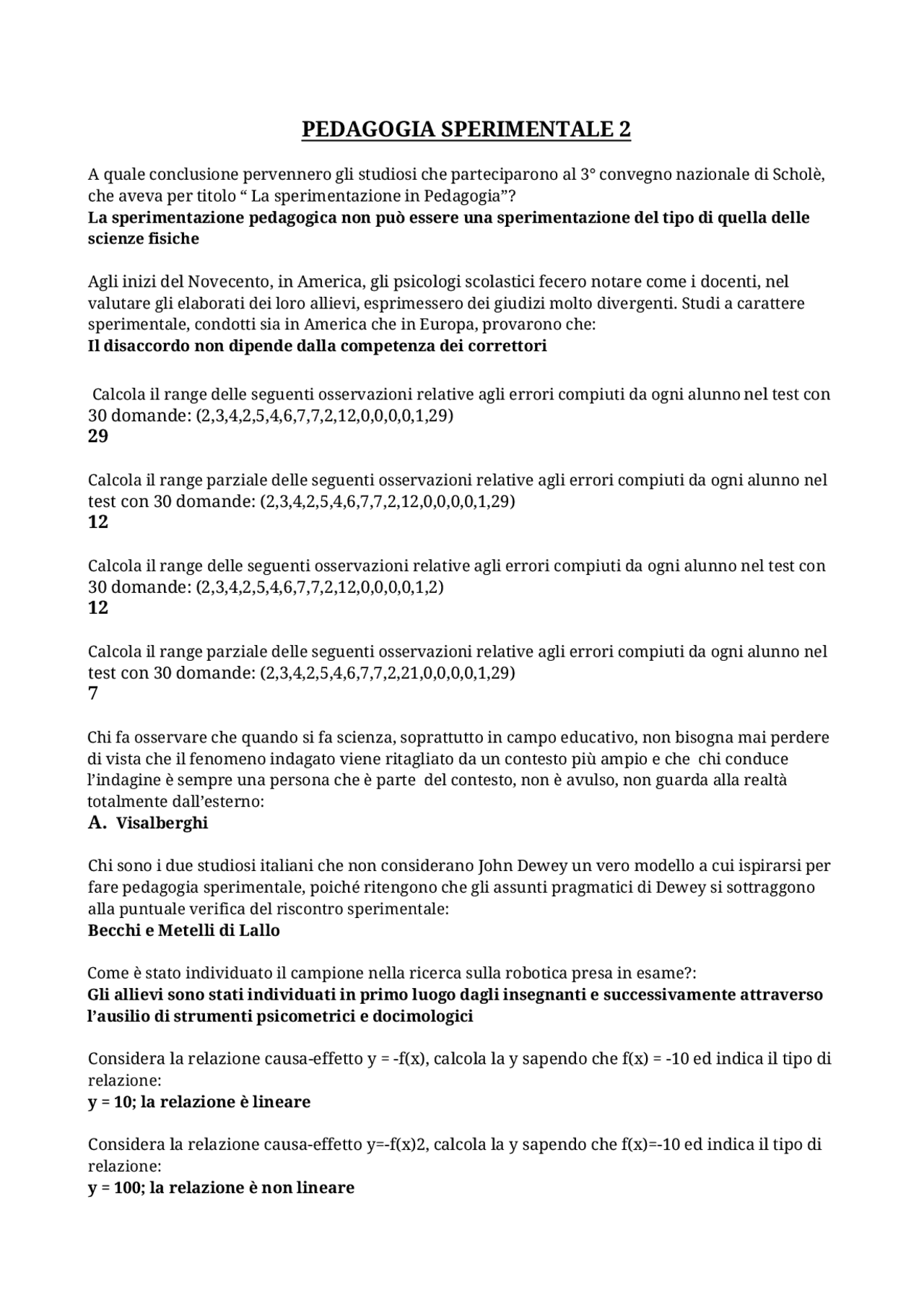 Pedagogia Sperimentale Lm85 Pegaso Scienze Pedagogiche Prove Desame