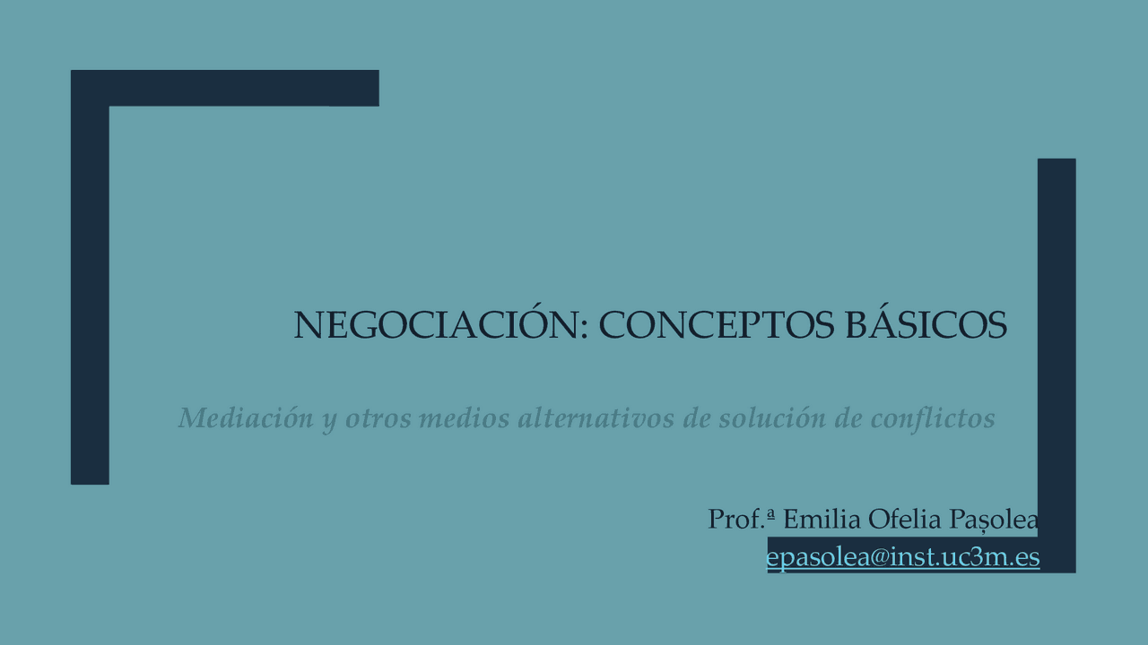 Fundamentos de la Negociación: Conceptos Básicos | Slides de Sociologia | Docsity