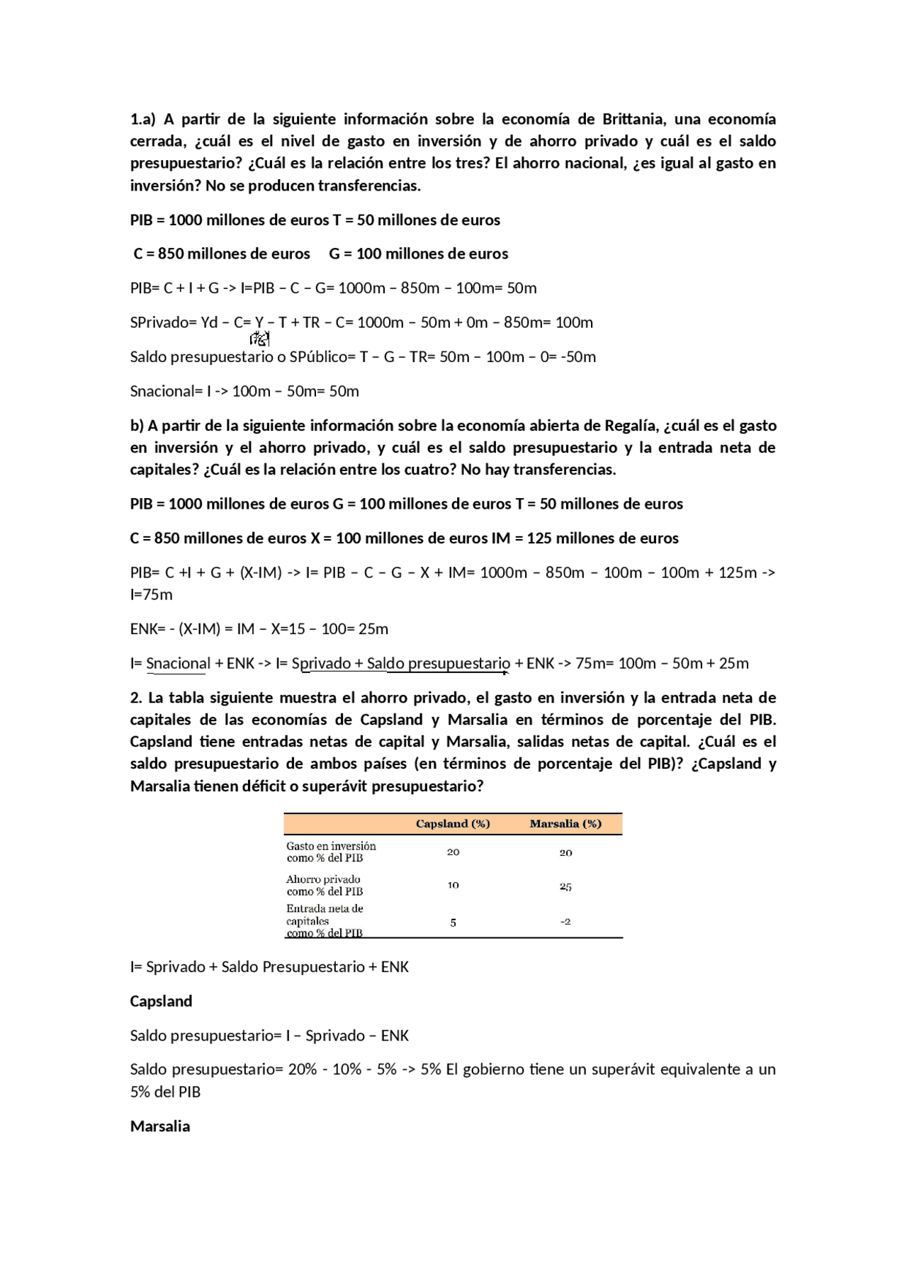 Practica 4 Macroeconomía Ejercicios De Introducción A La