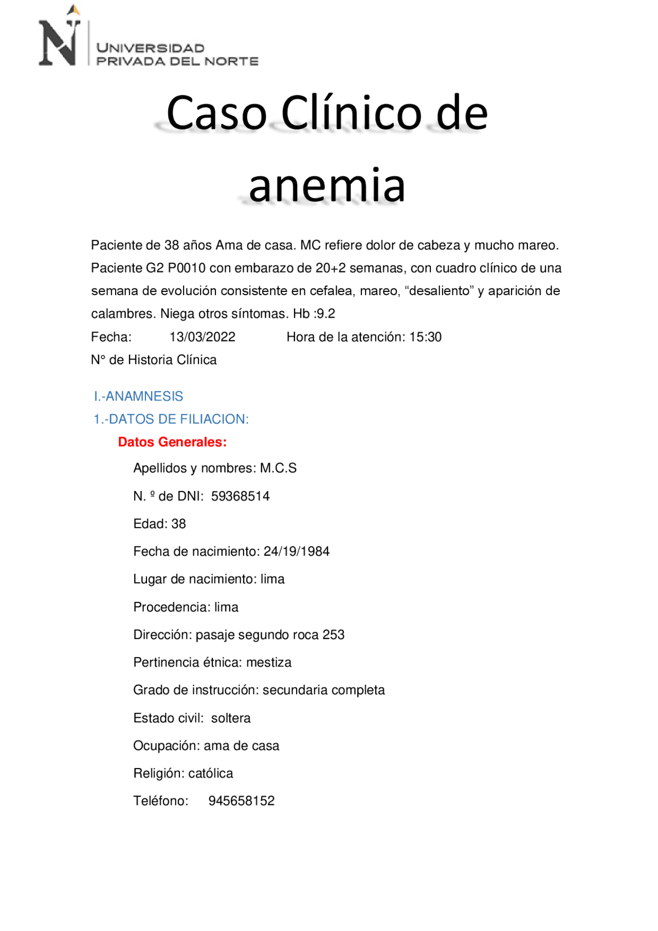 Diapos De Anemia En Gestantes Diapositivas De Nutrición Docsity