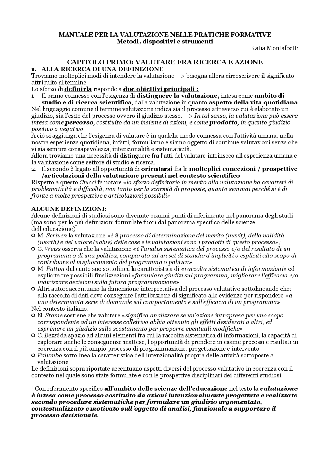 Manuale Per La Valutazione Nelle Pratiche Formative Dispense Di