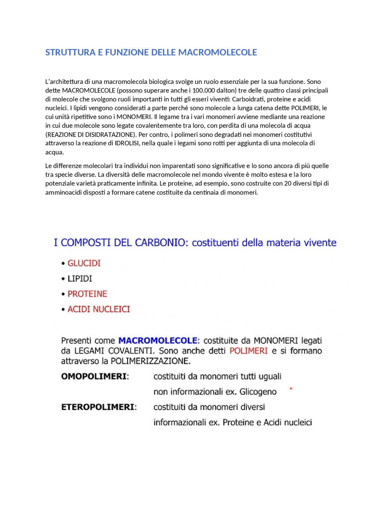 I Glucidi O Carboidrati Appunti Di Biologia Docsity