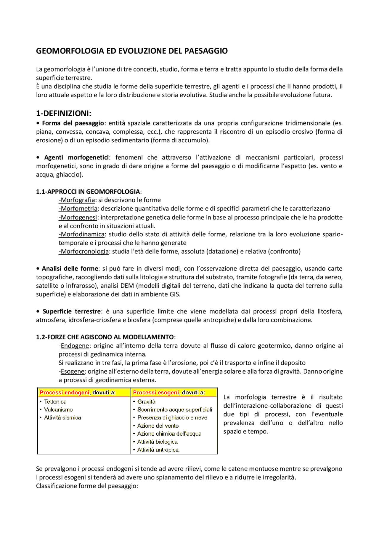 Geomorfologia Appunti Completi Appunti Di Geologia Docsity