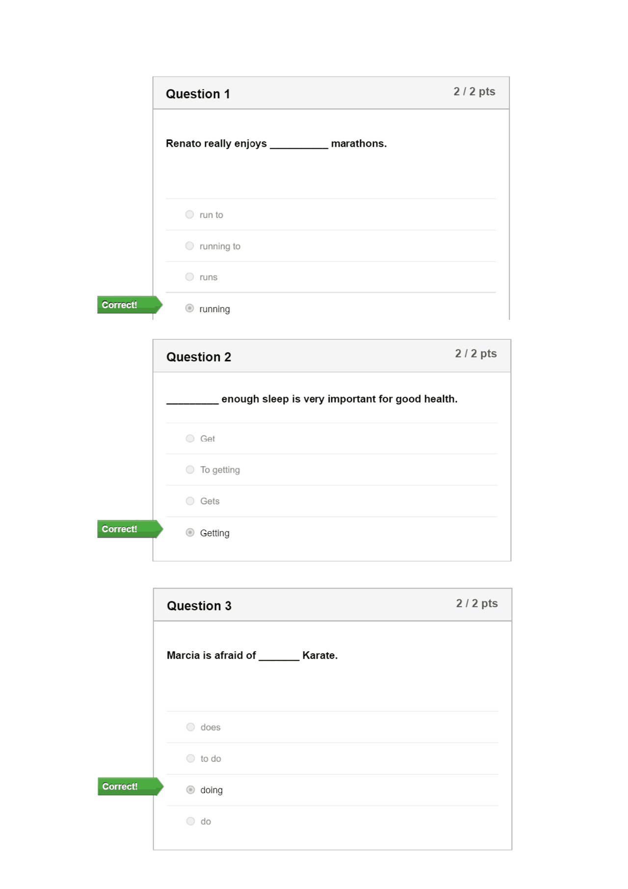 Quiz Ingles 4 semana 14 | Ejercicios de Idioma Inglés | Docsity