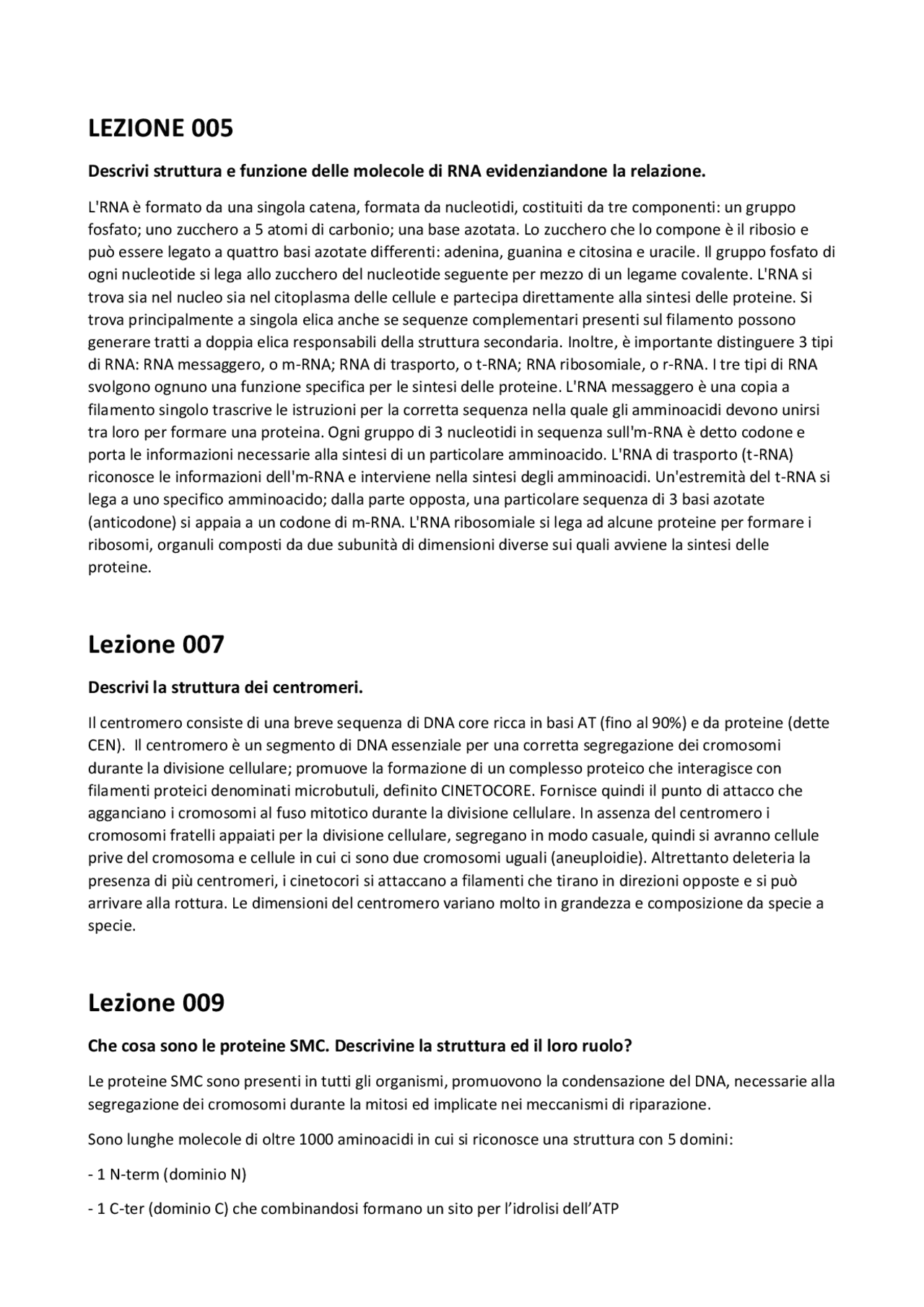 Domande Aperte Biologia Molecolarepdf Panieri Di Biologia Docsity