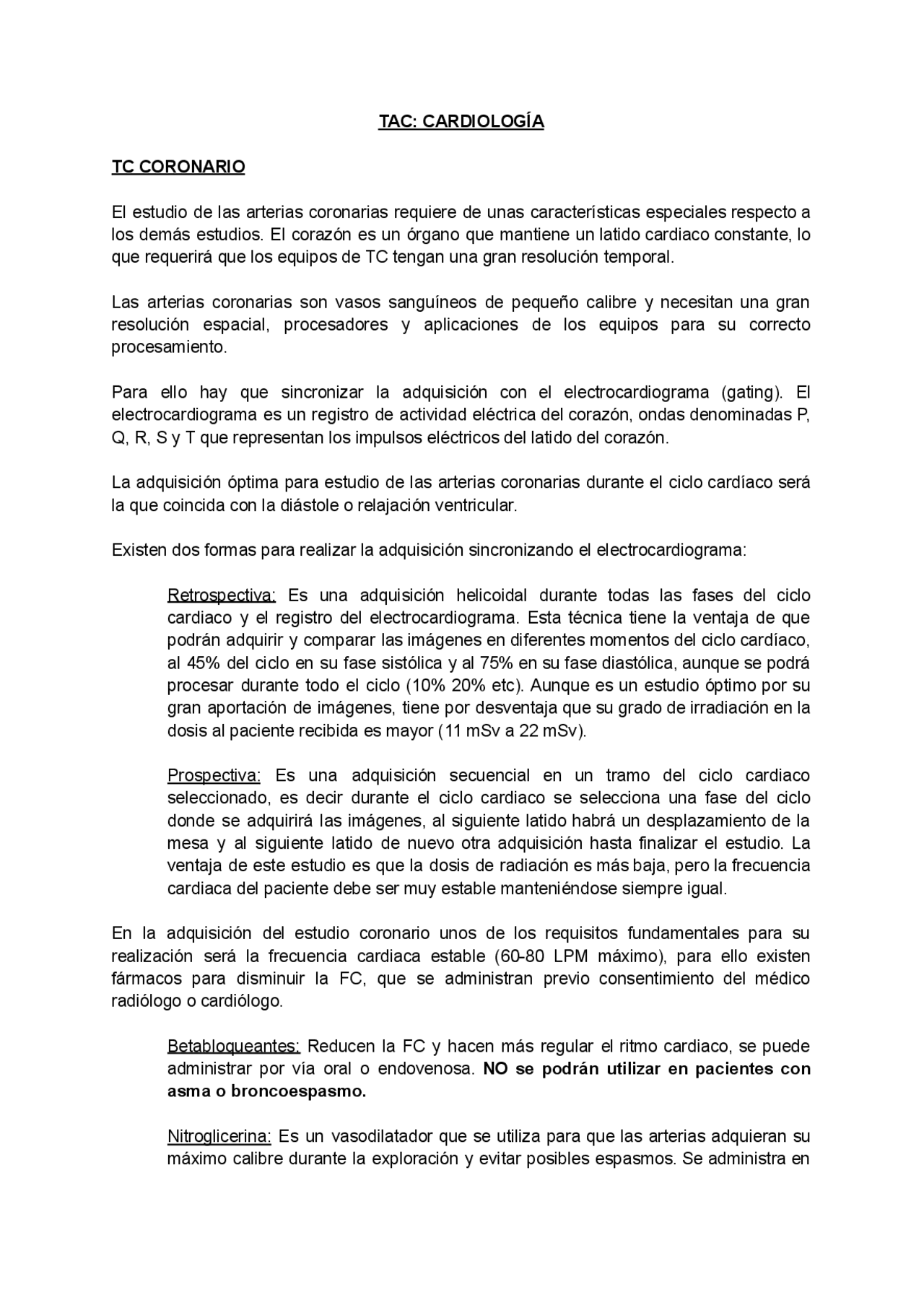 TomografÍa Computarizada Cardiologia Apuntes De Radiología Docsity
