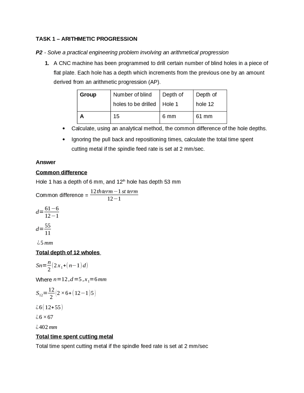 Mathematics assignment for unit 28 | Study notes Mathematics | Docsity