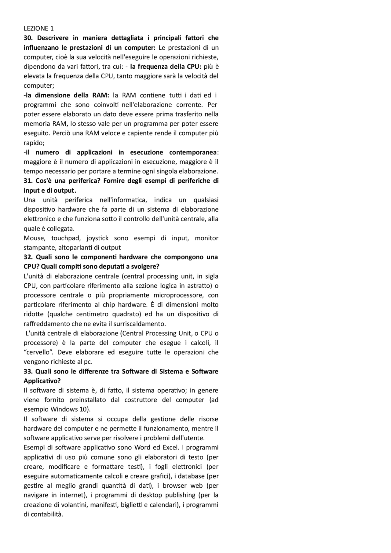 Domande Aperte Per Esame Di Informatica L19 E Campus Panieri Di
