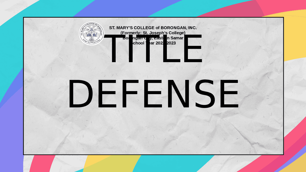 TITLE DEFENSE IN PRACTICAL RESEARC 2 | Study Guides, Projects, Research ...