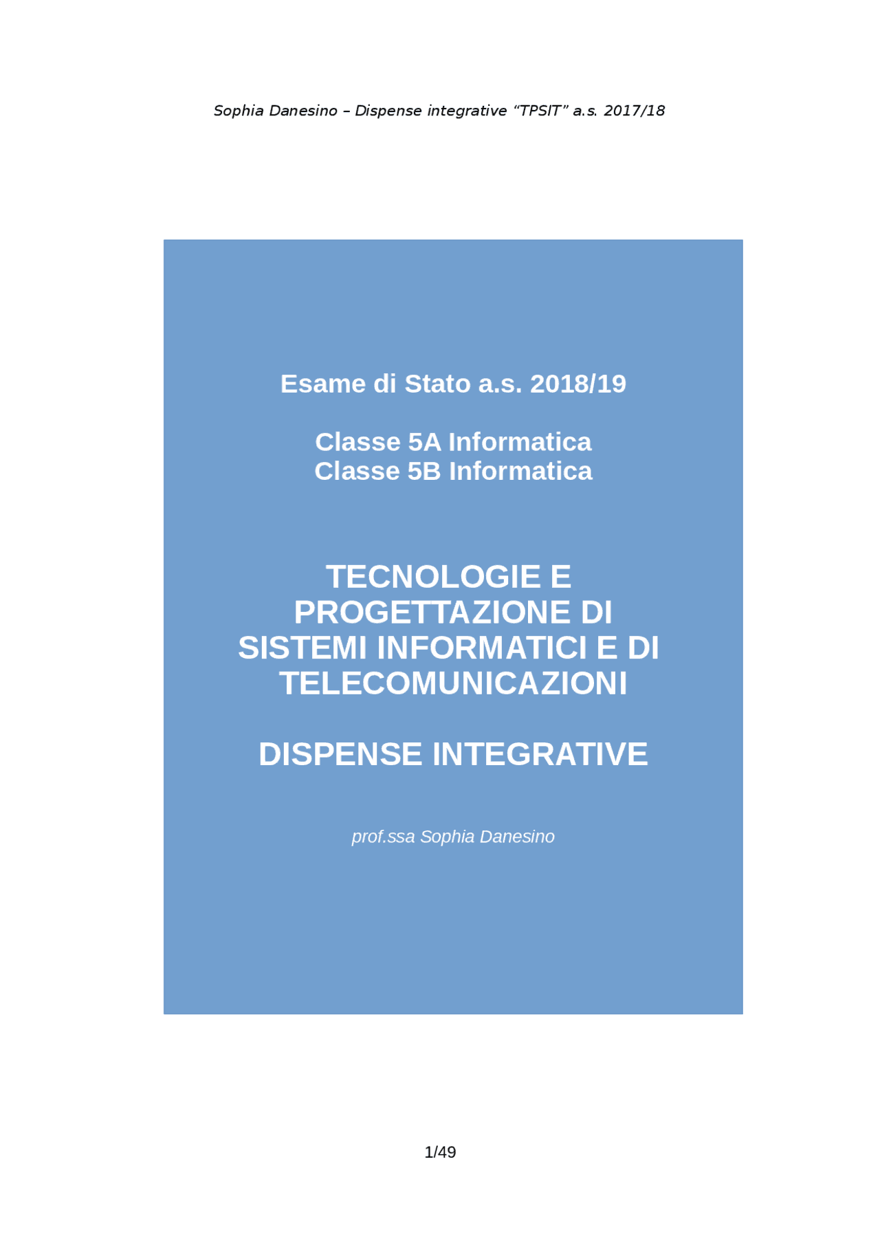 Tecnologie E Progettazione Di Sistemi Informatici E Di