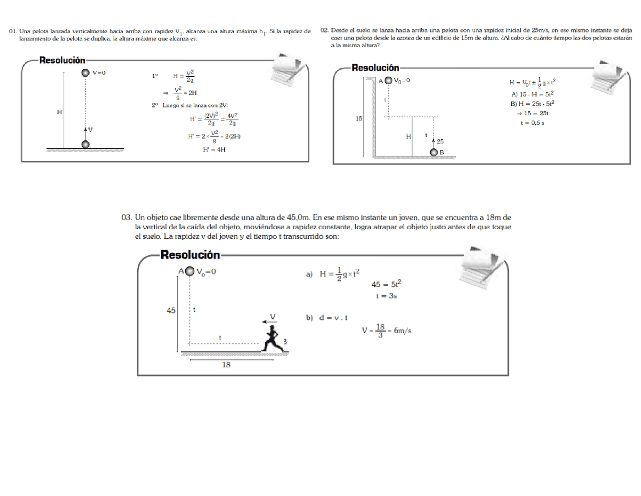 Ejercicios Reusleltos de Caida Libre | Ejercicios de Matemáticas | Docsity