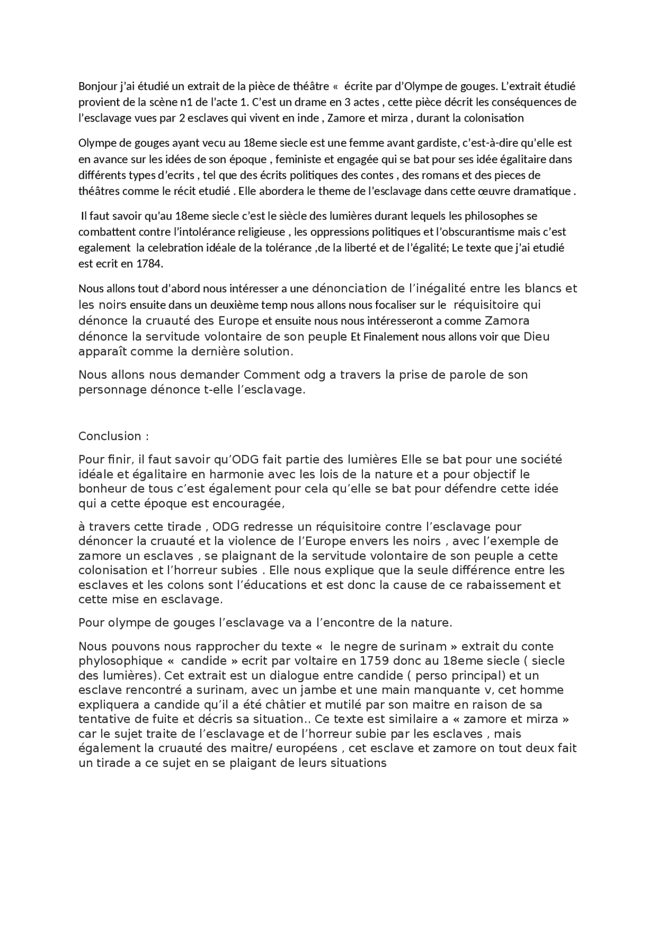 Commentaire Français , le contrat social par Olympe de Gouges ...