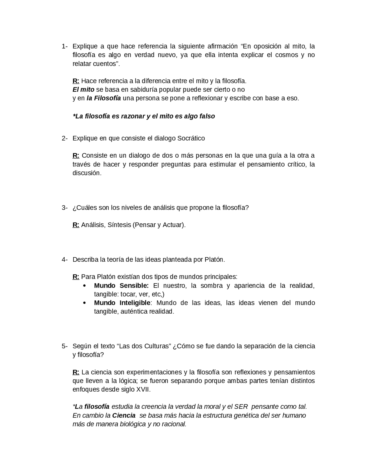 Resumen De Filosofía Resúmenes De Filosofía Docsity