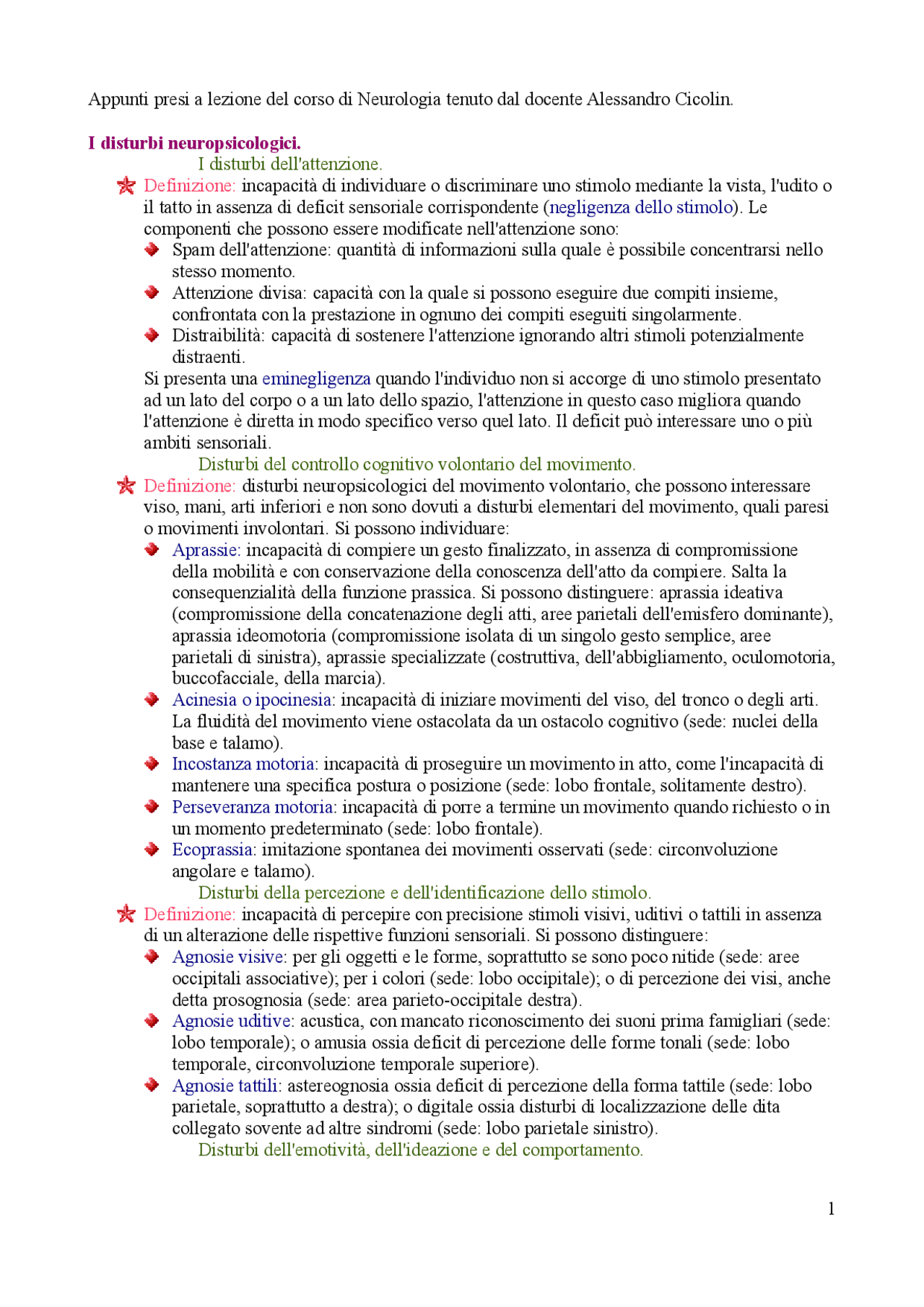 Brevi Appunti Di Neurologia Schemi E Mappe Concettuali Di Neurologia