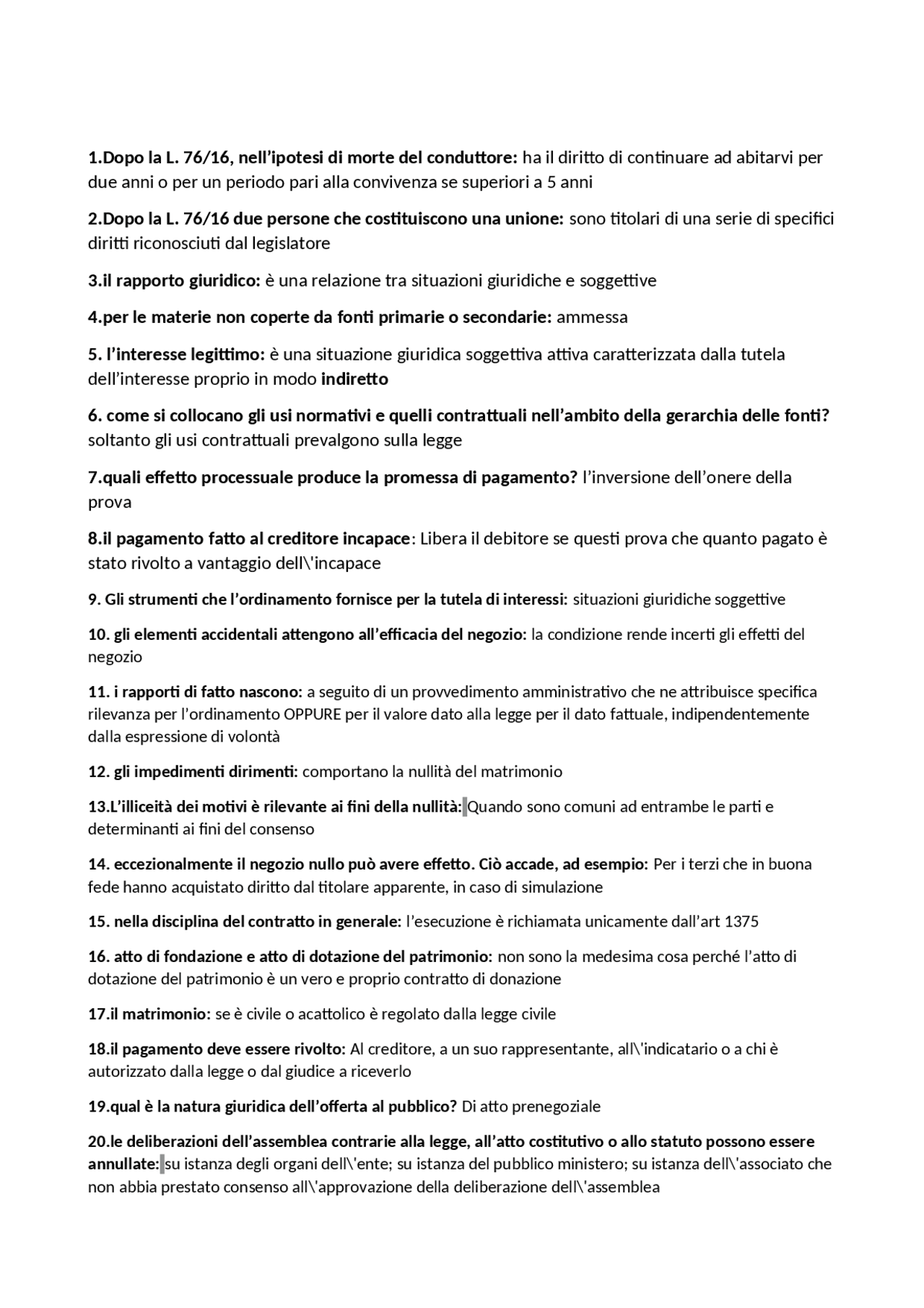 Esame Di Diritto Privato Prove Desame Di Diritto Privato Docsity