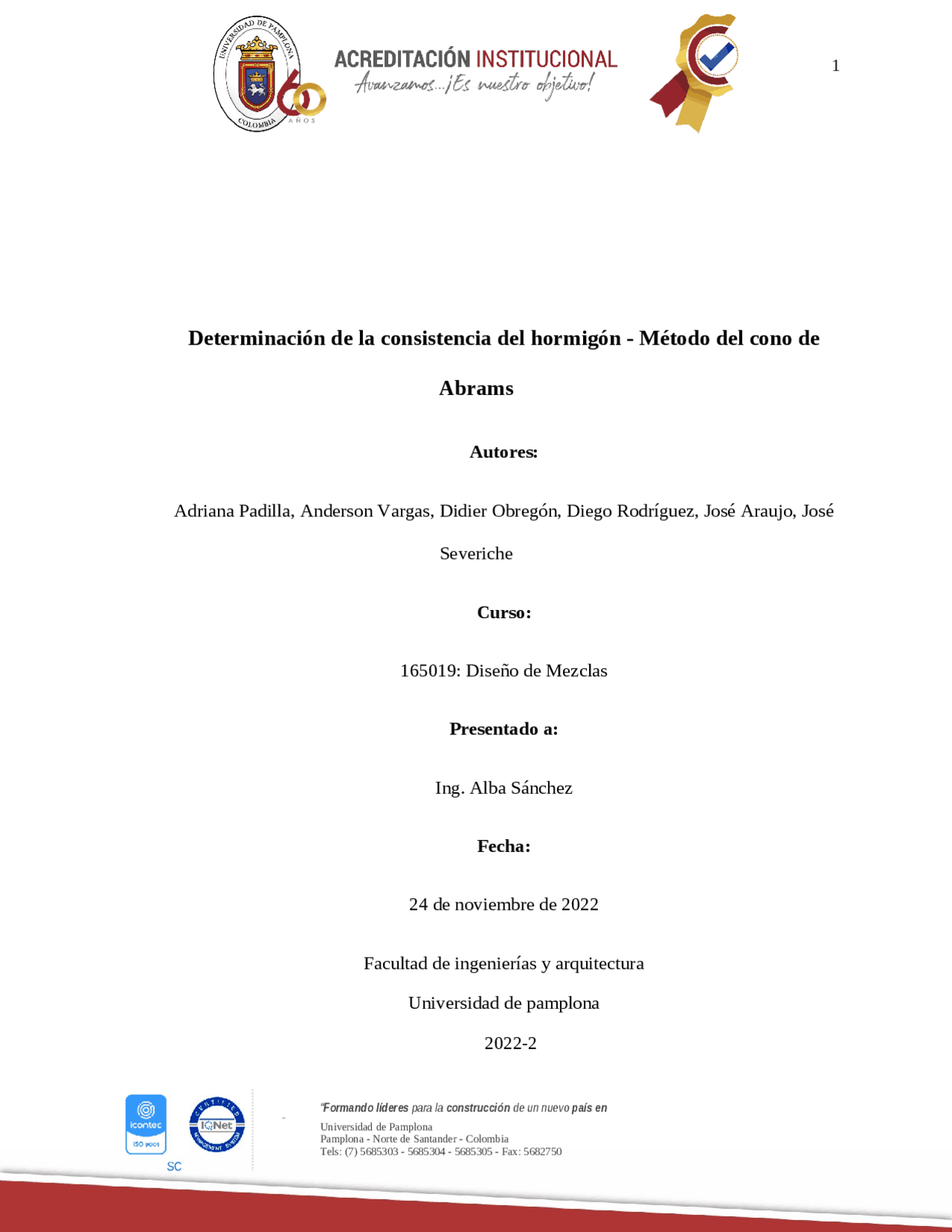 Determinación de la consistencia del hormigón - Método del cono de ...