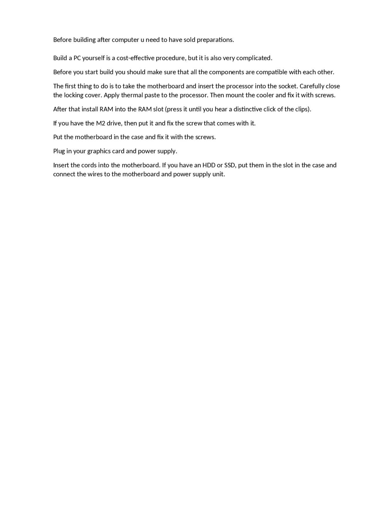 Building Upgrade Pc Exercises English Language Docsity