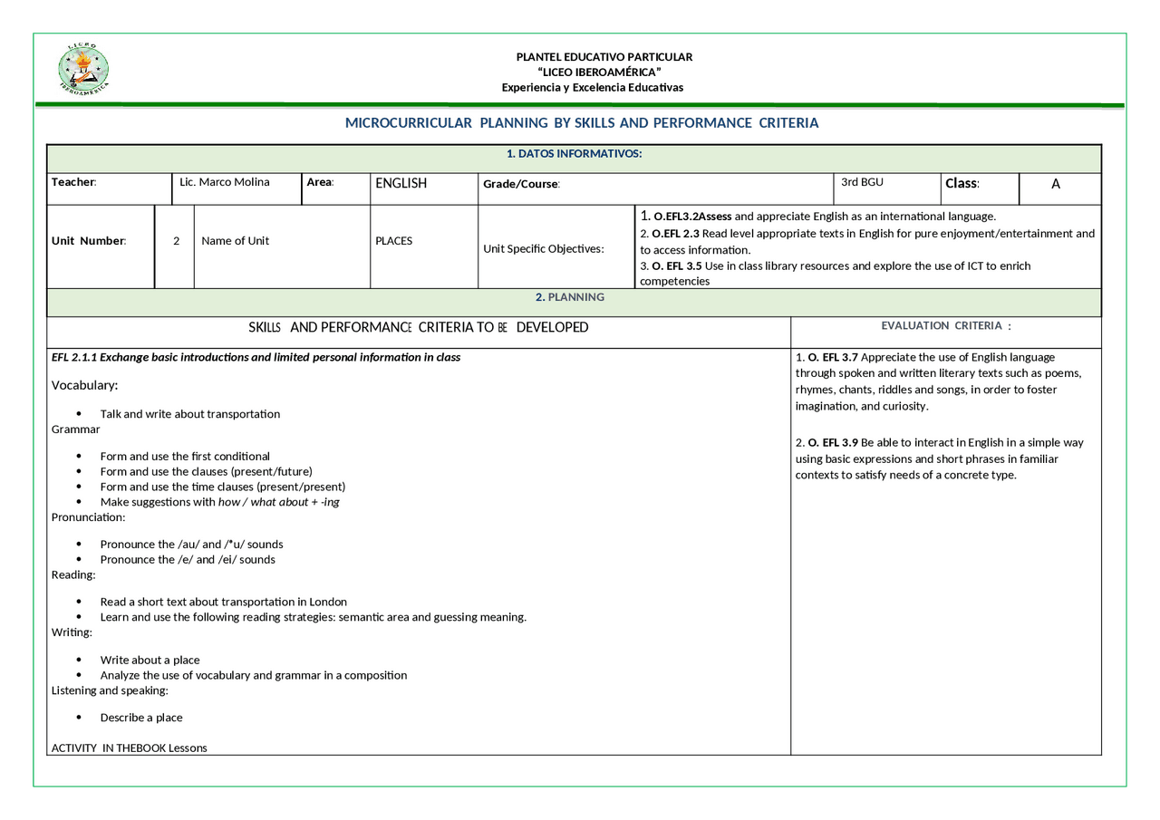 Test Primer Parcial Primer Quimestre Exámenes Selectividad De Inglés