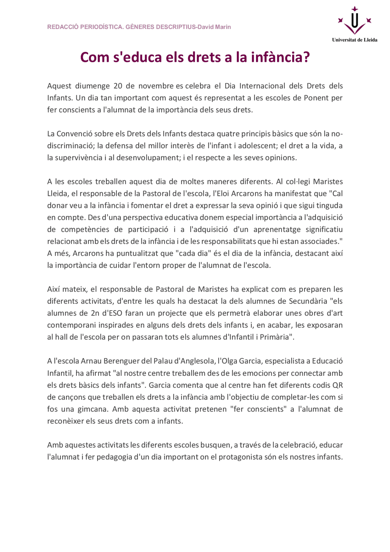 Exercicis De Redacció Periodística Ejercicios De Comunicación Docsity