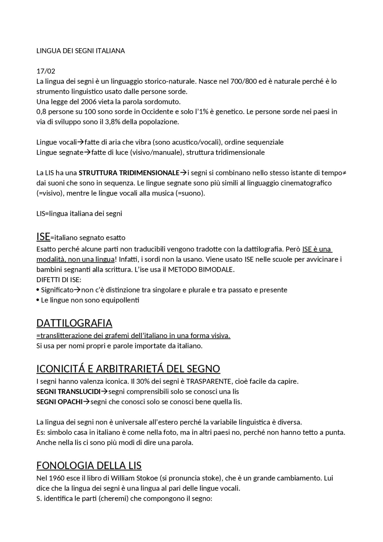 Appunti Lingua Dei Segni Livello Base Appunti Di Lingua Latina Docsity