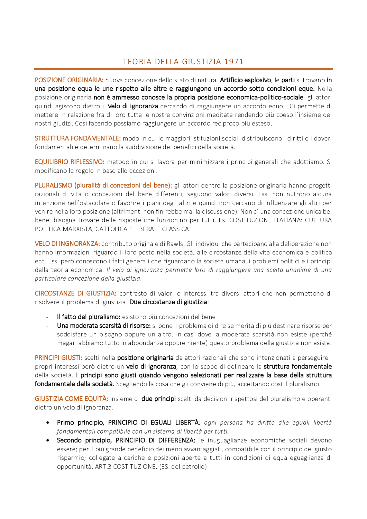 SCHEMI LIBERALISMO POLITICO RAWLS | Schemi e mappe concettuali di ...