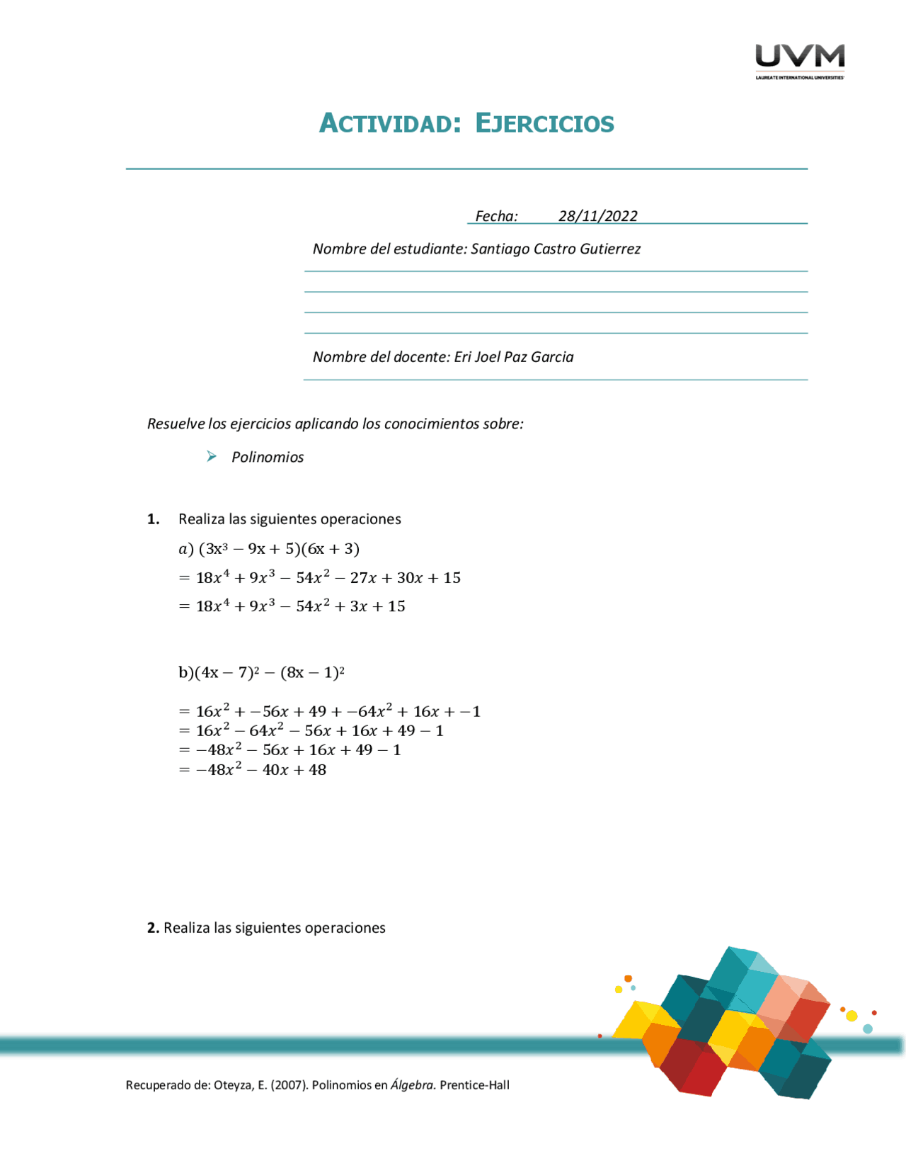 Caracteristicas De Numeros Cuanticos Ejercicios De Metrología Docsity