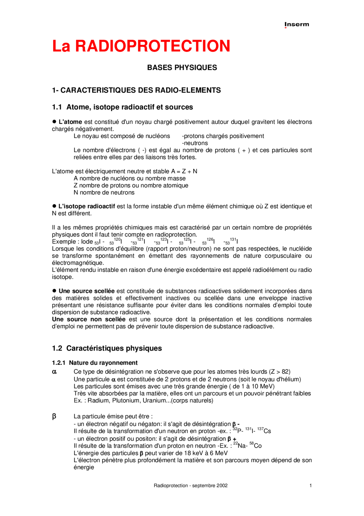 Radioprotection Pdff Lectures Physique Médicale Docsity
