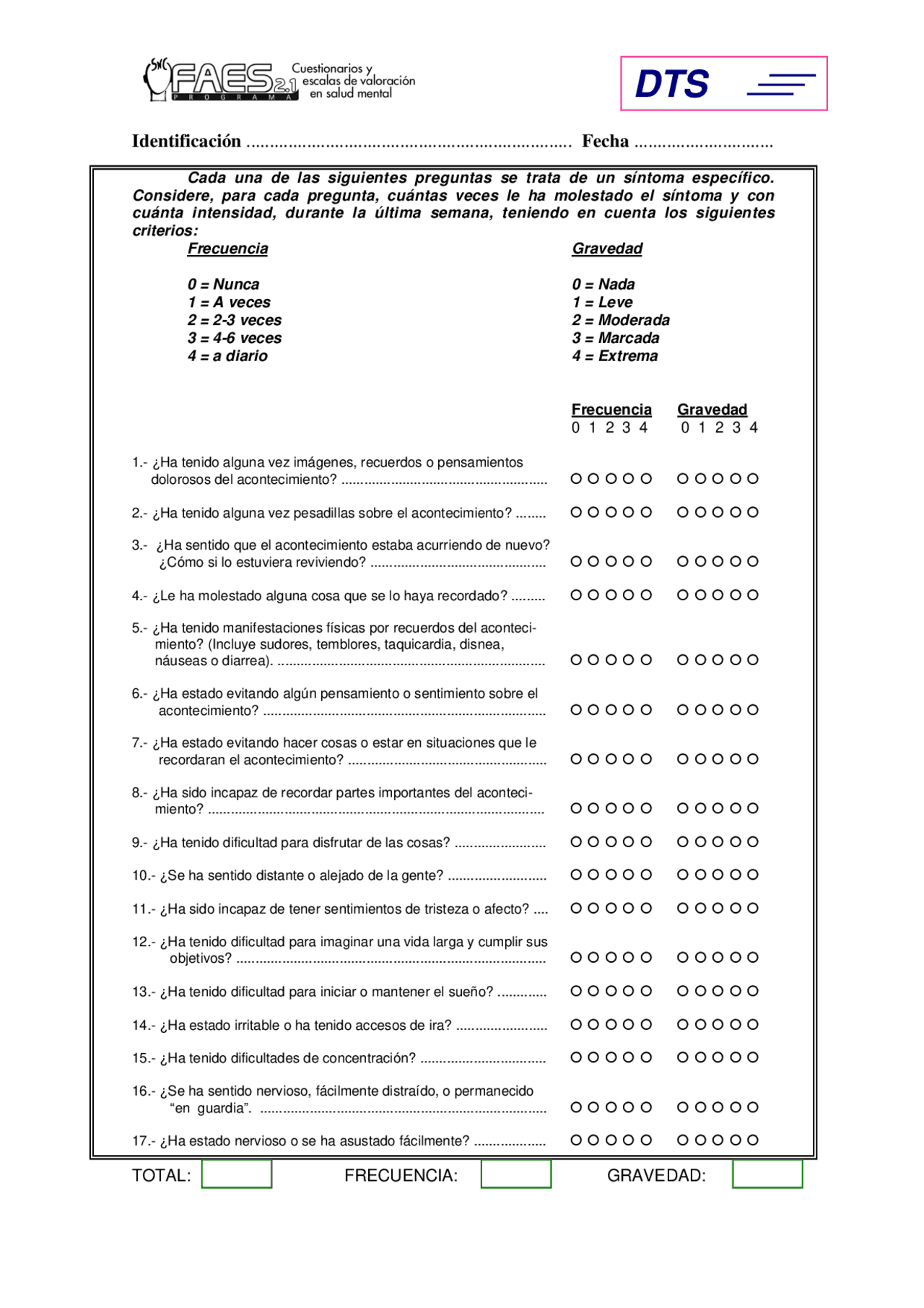 Test estres postraumatico | Apuntes de Psicología Clínica | Docsity
