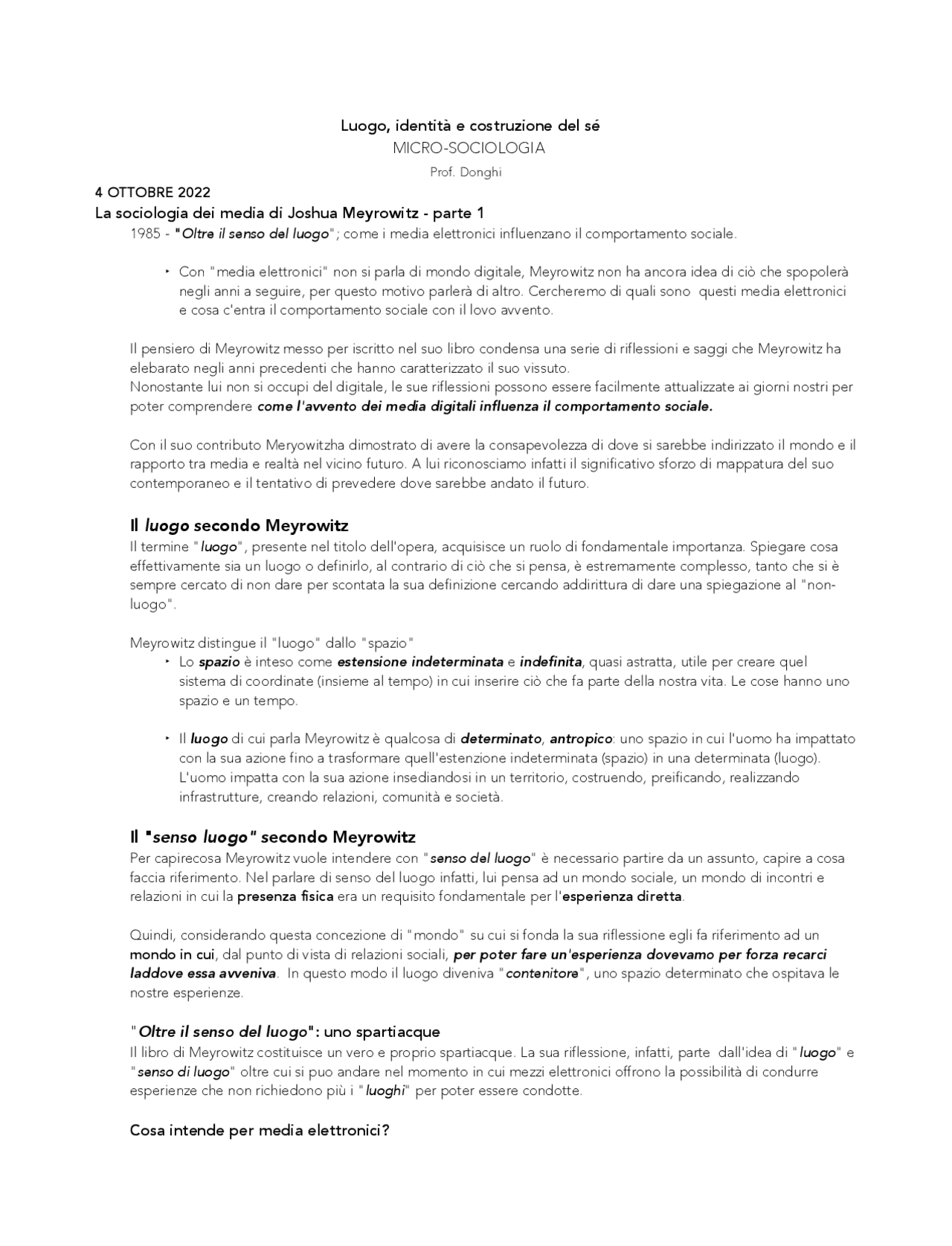 Dispense Integrate Con Appunti Del Corso Appunti Di Sociologia Dei