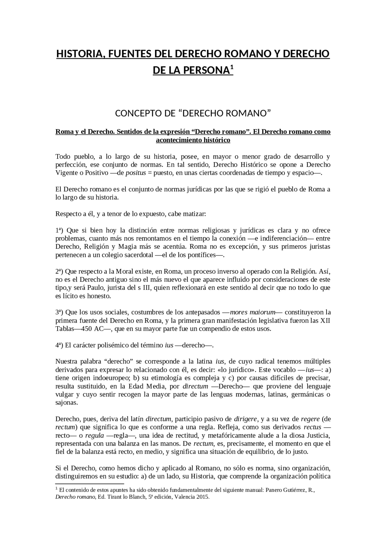 Unidad 1 del primer tema de derecho romano | Notas de estudo de Direito ...