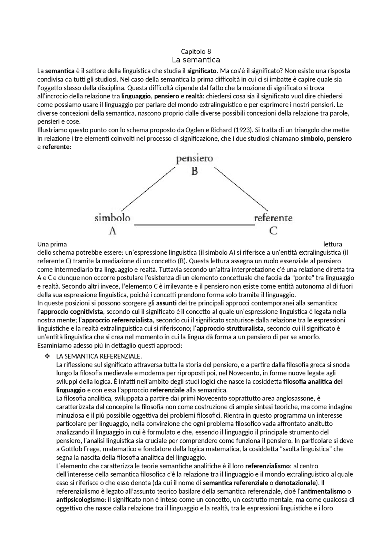 Capitolo 8 Di Linguistica Generale Schemi E Mappe Concettuali Di