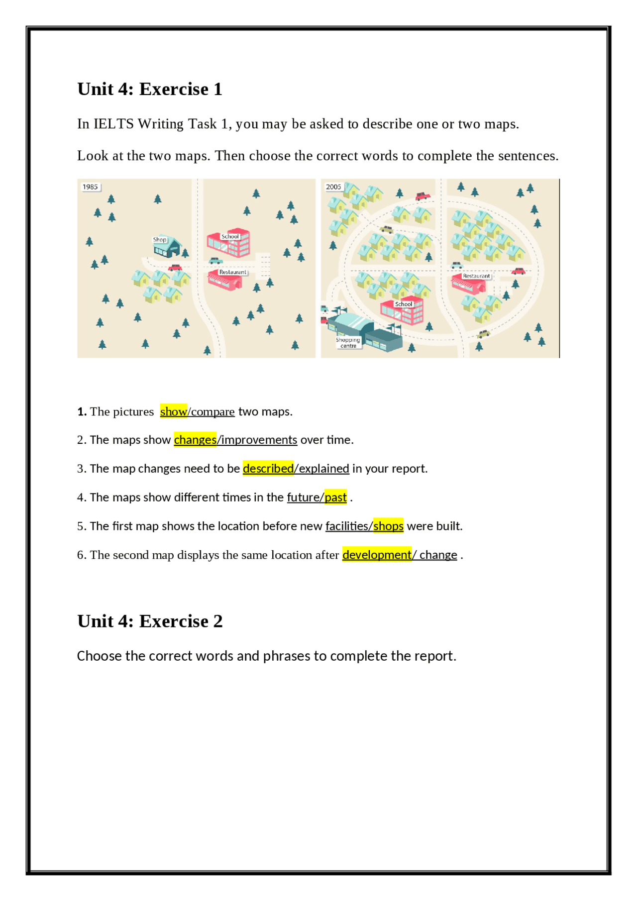 Ielts Writing Task 1 Describing Maps 2
