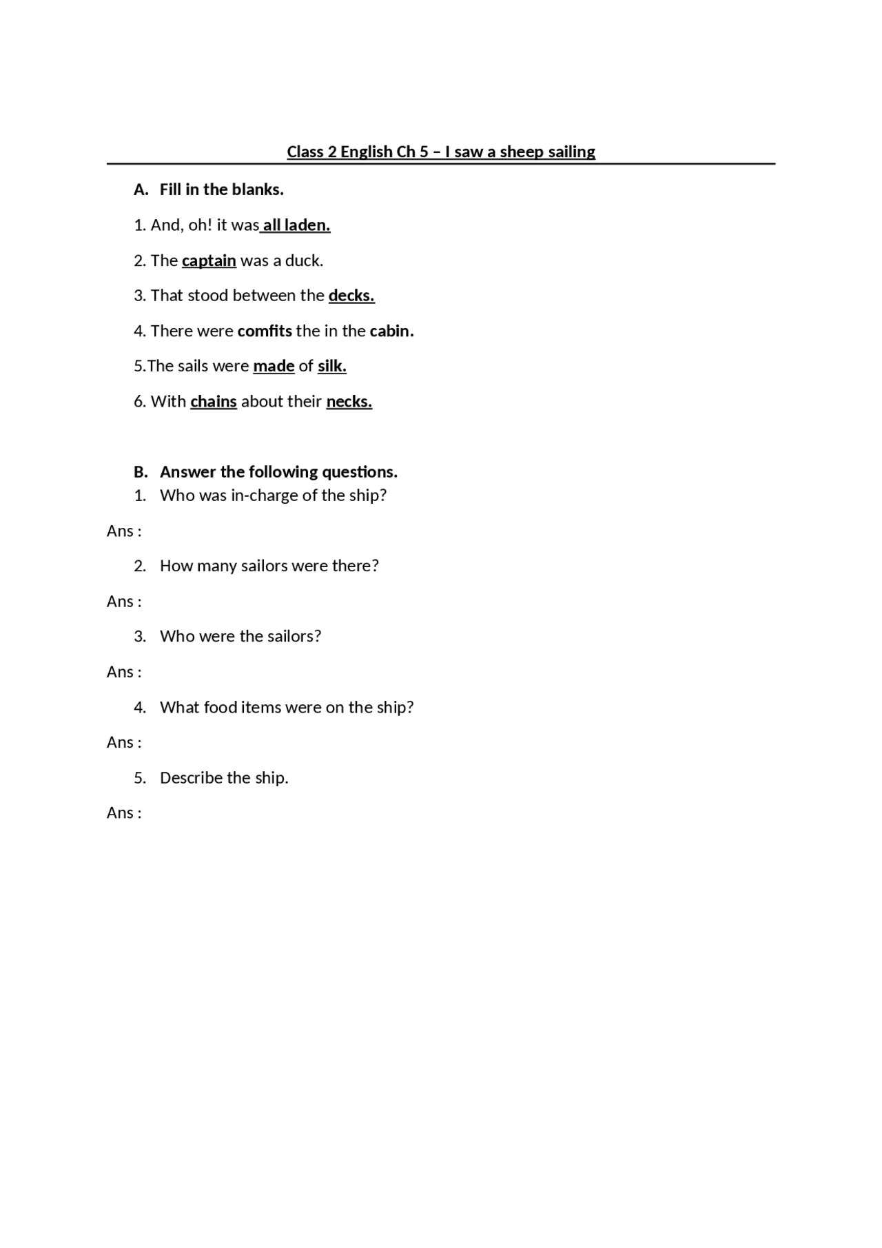 Class2englishch5docx Summaries English Language Docsity