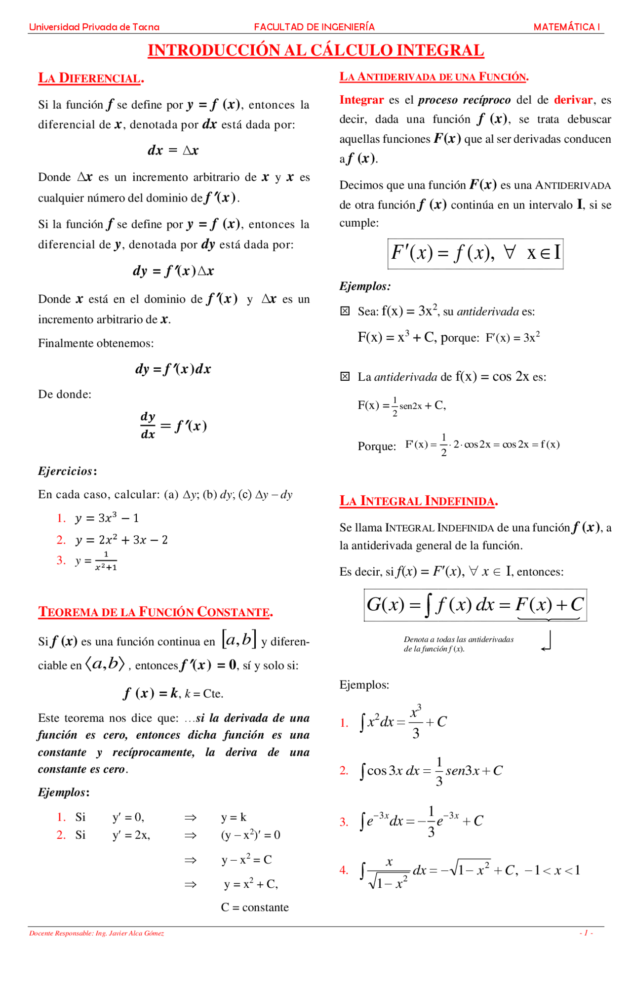 Integrales dobles y variables | Ejercicios de Matemáticas | Docsity