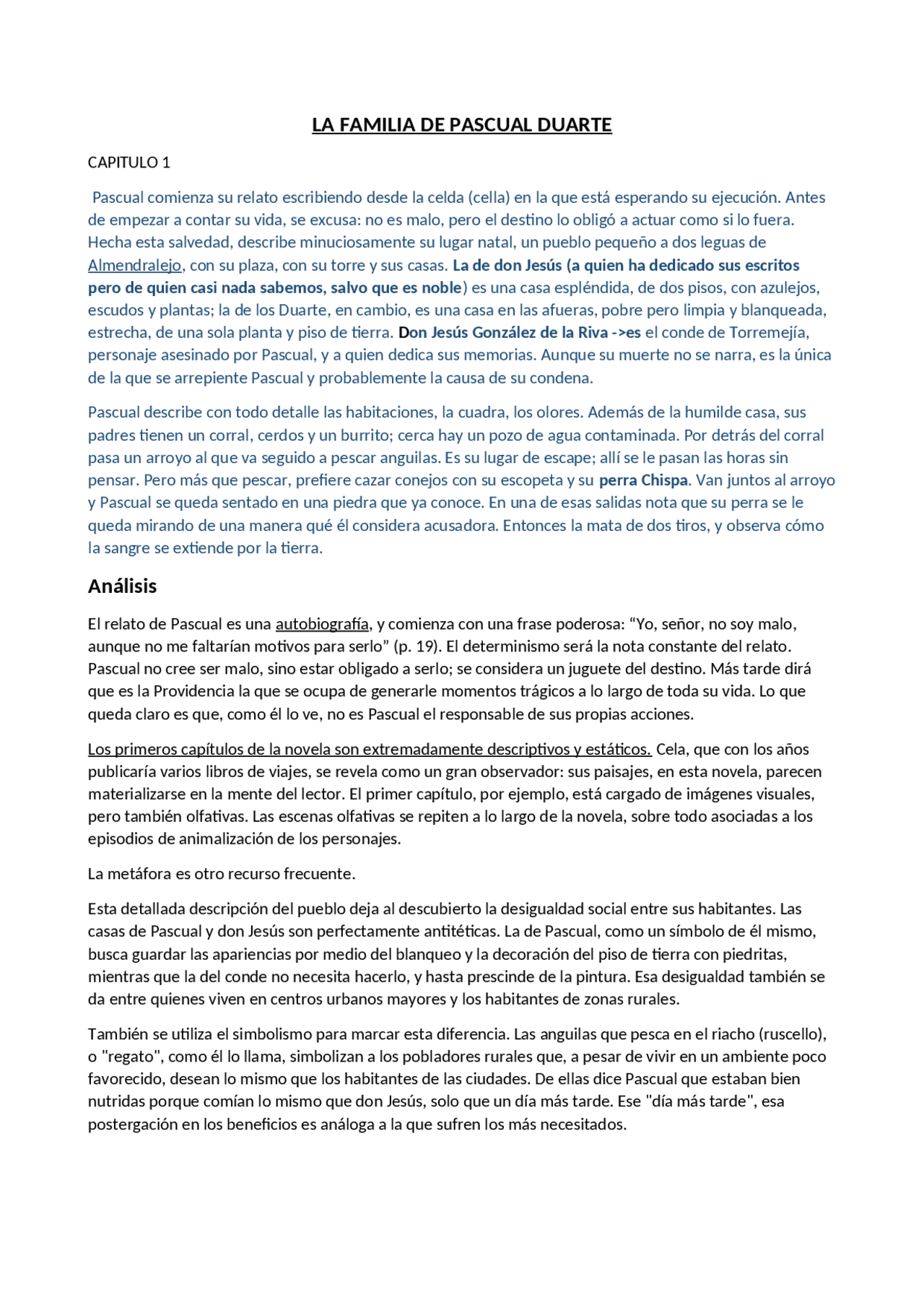Analisi E Riassunto Di Pascual Duarte Schemi E Mappe Concettuali Di