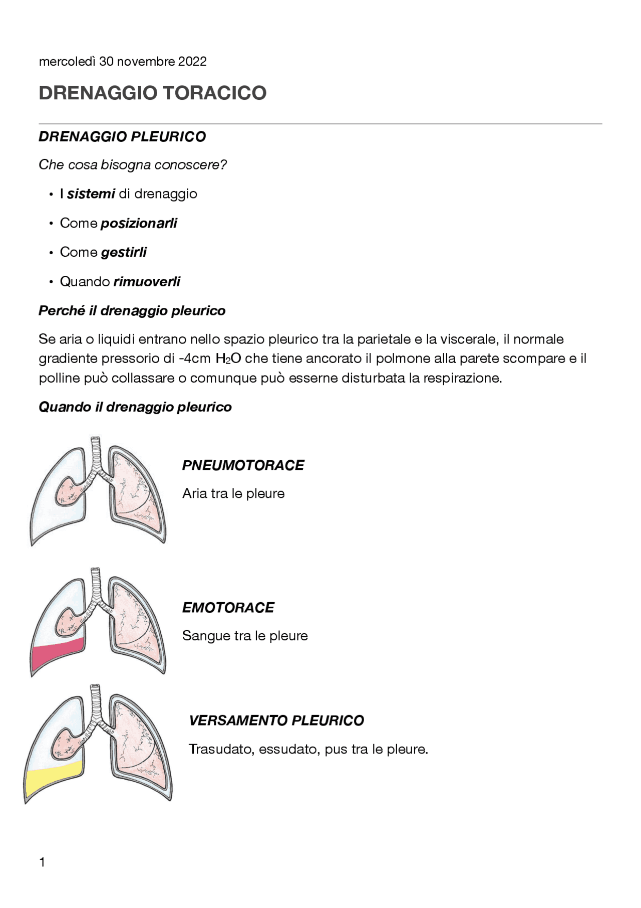 DRENAGGIO TORACICO E I DIVERSI PRINCIPI | Appunti di Infermieristica ...