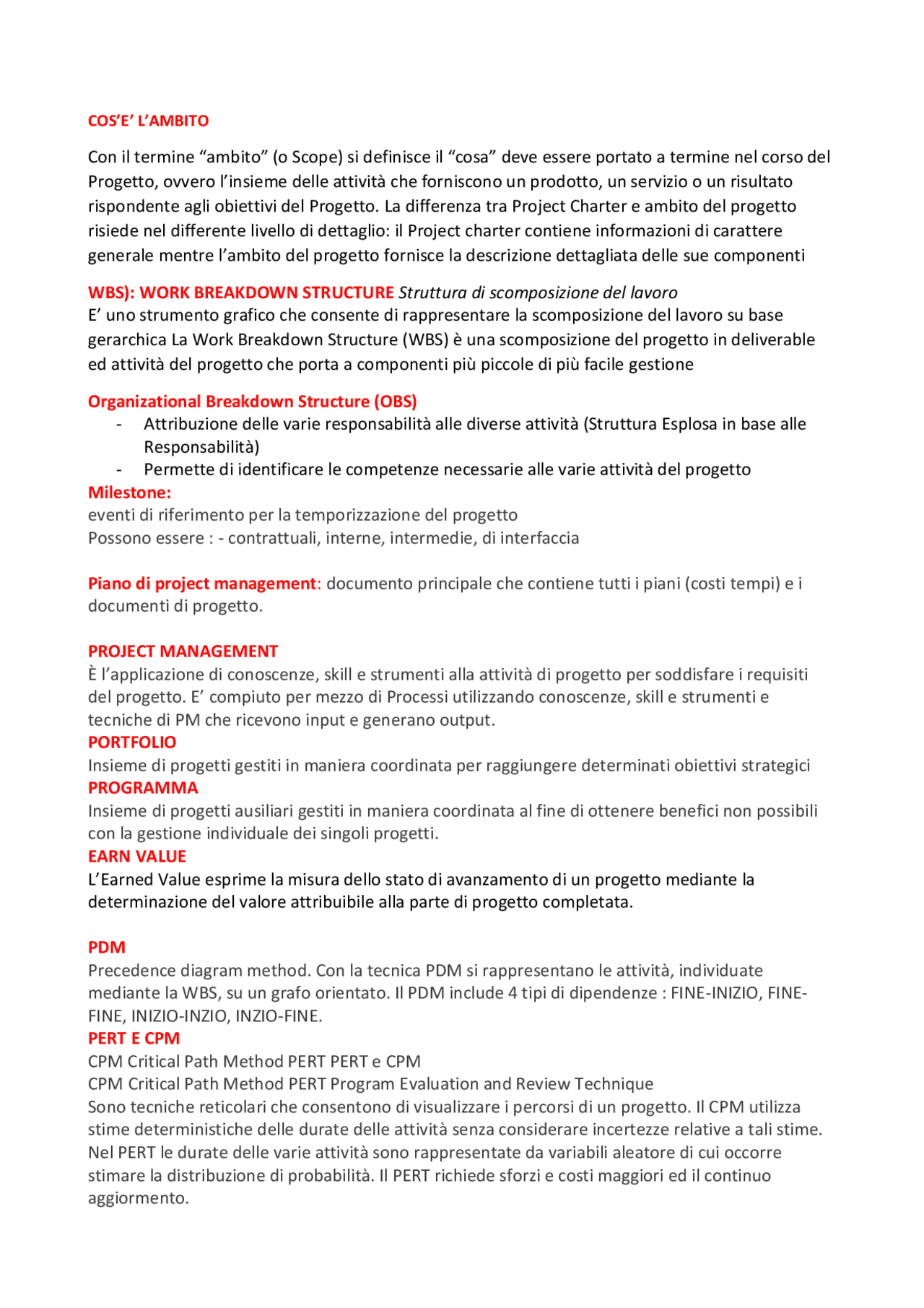 Domande E Risposte Esame Pm Prove Desame Di Project Management Docsity