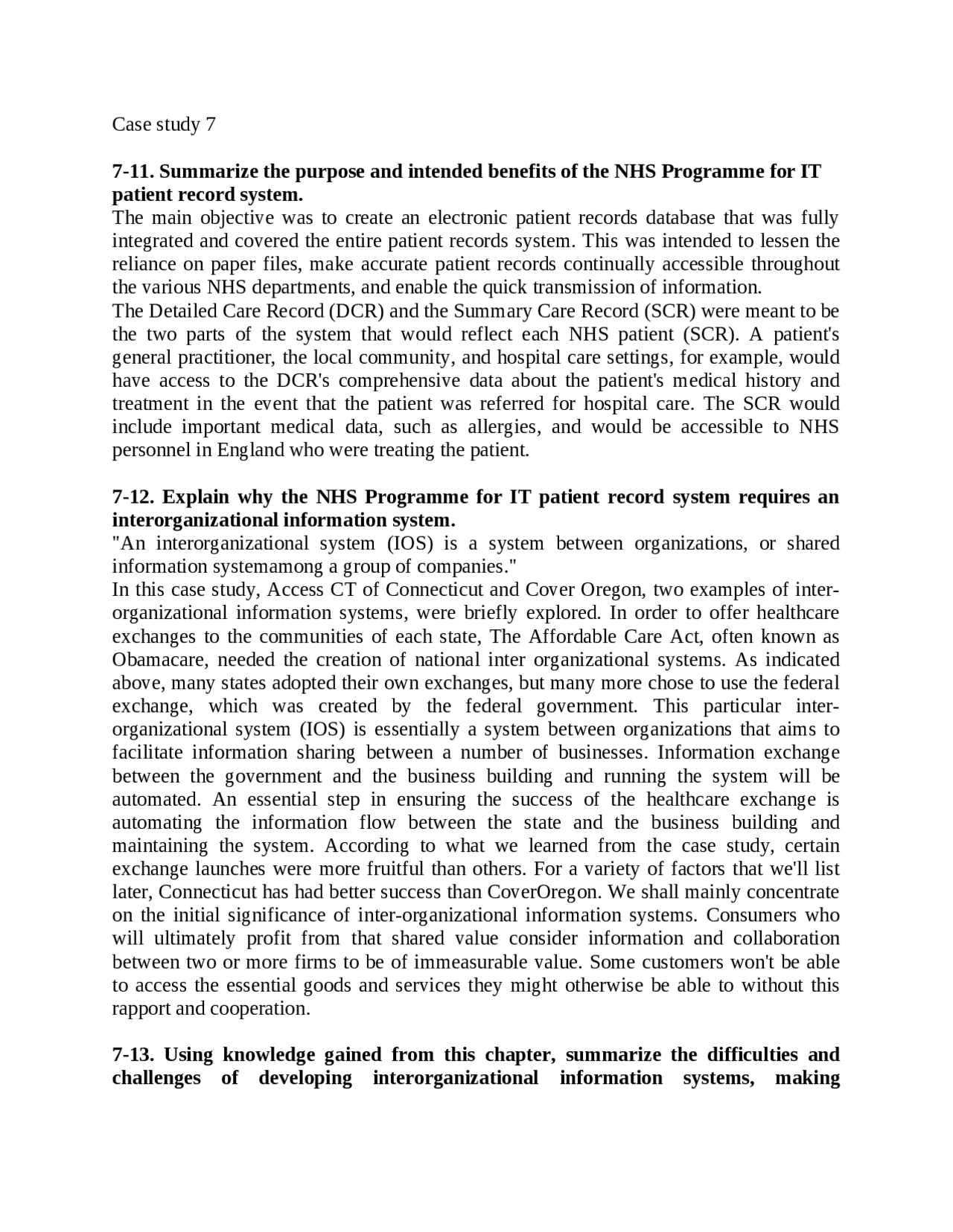 Case study 7 of MIS books | Summaries Management Information Systems | Docsity