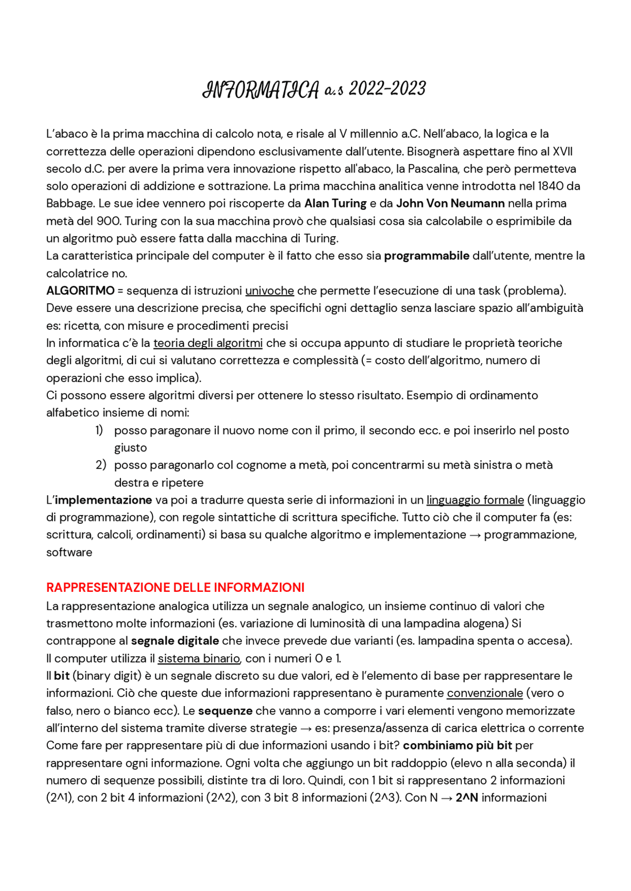 Appunti Di Informatica 20222023 Prof Gliozzi Appunti Di Elementi Di