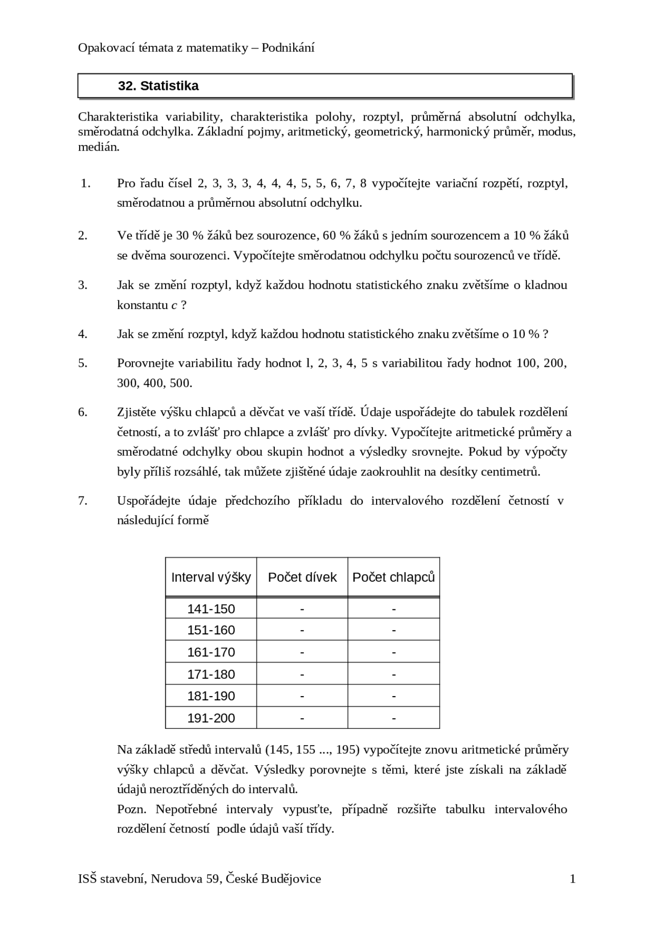 Statistika Sos A Sou Schemes And Mind Maps Mathematics Docsity