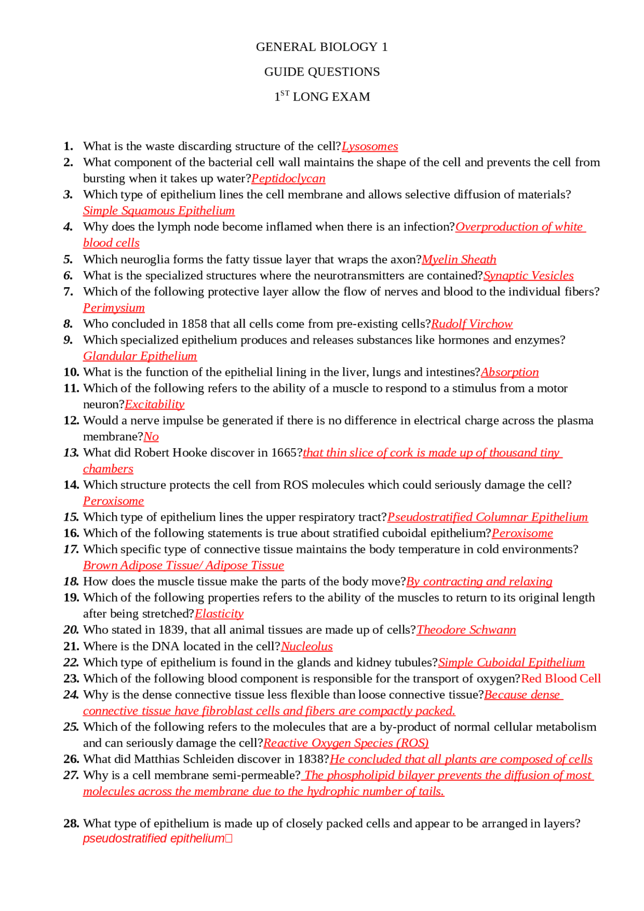 General Biology 1: Reviewer for Long Test | Study Guides, Projects ...