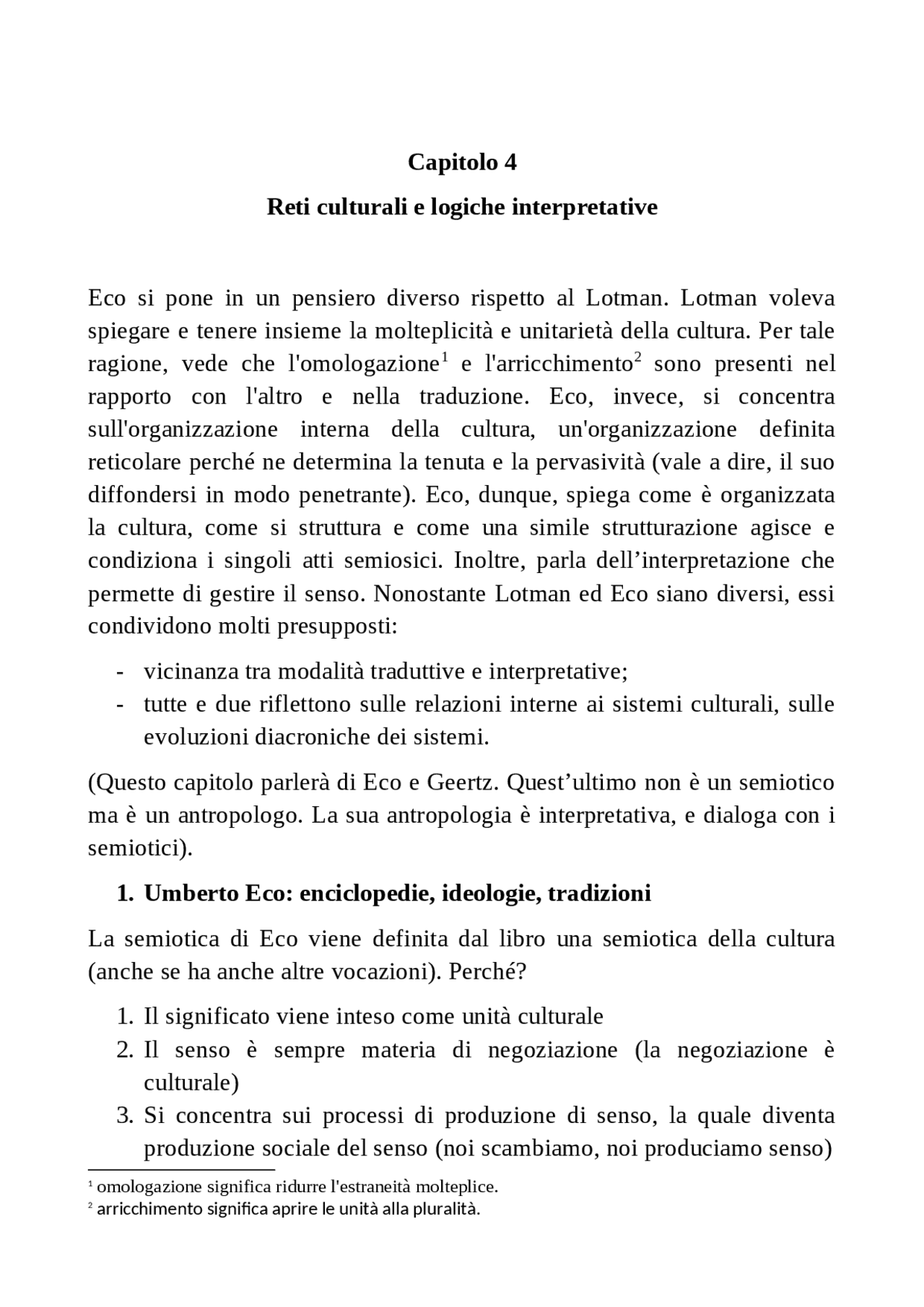 Reti culturali e logiche interpretative - Umberto Eco | Schemi e mappe concettuali di Filosofia ...