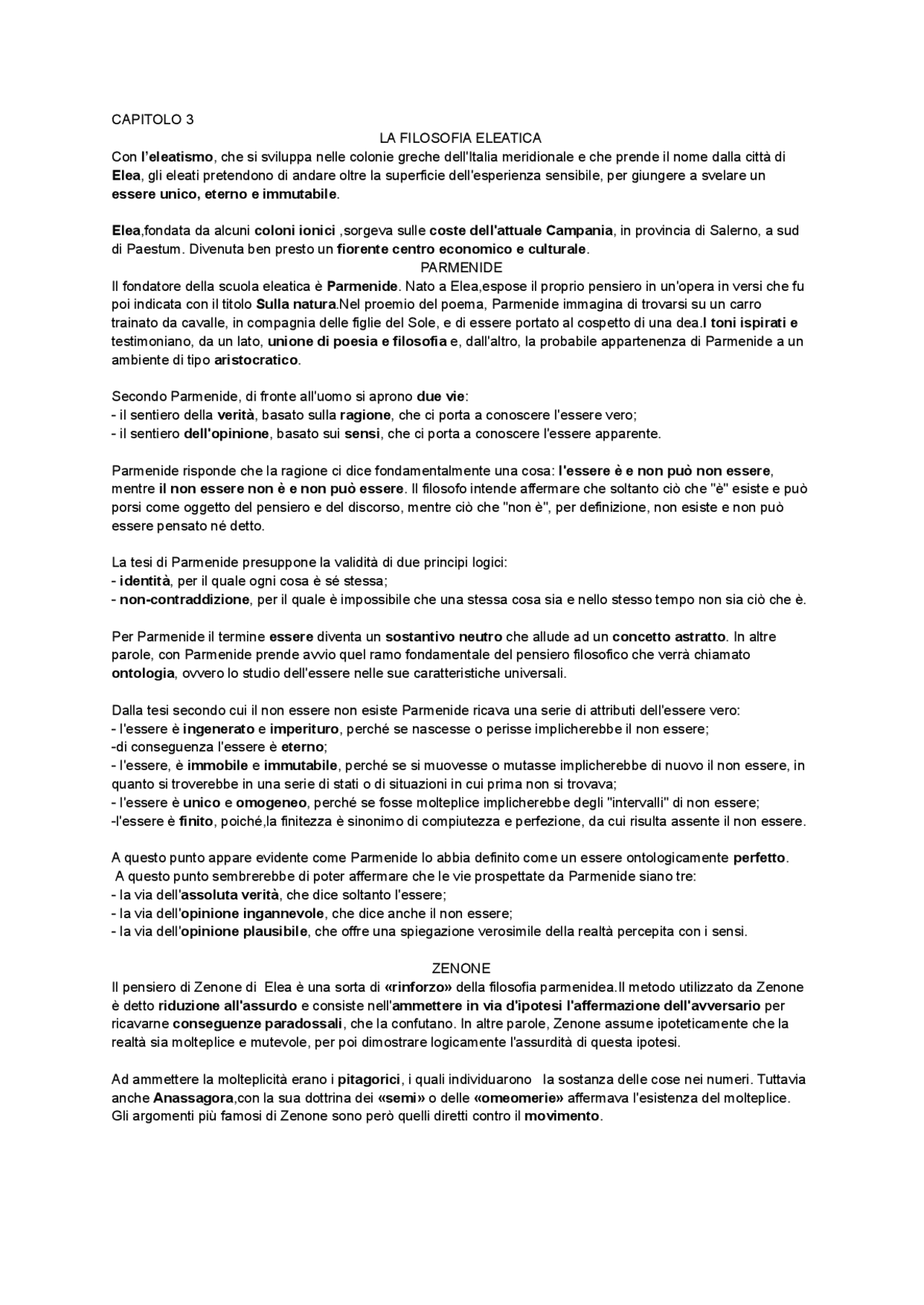 La filosofia eleatica,parmenide,zenone,empedocle,democrito | Appunti di ...