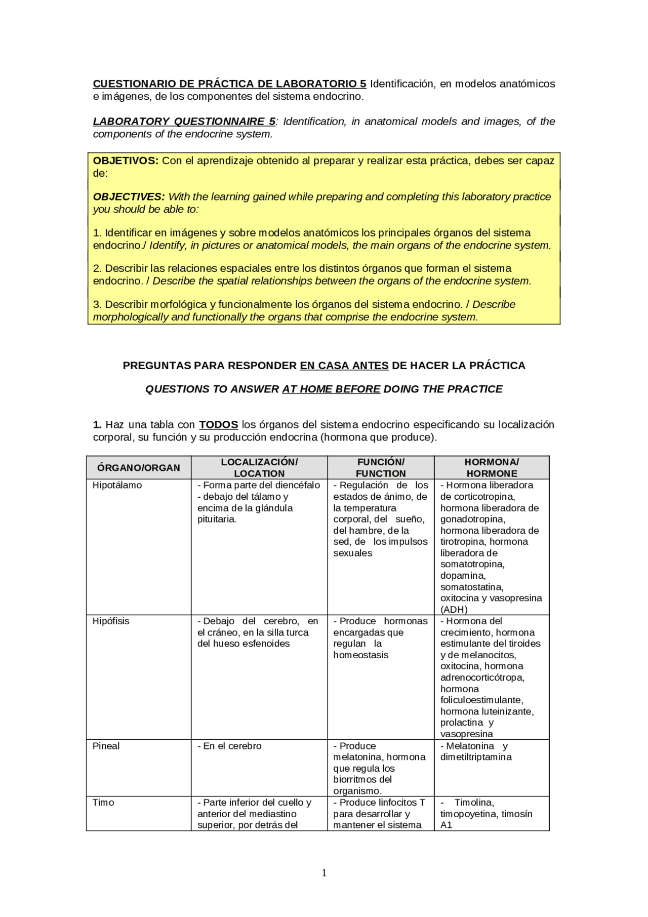 Pl 5 Cuestionario Anatomía Ejercicios De Anatomía Docsity