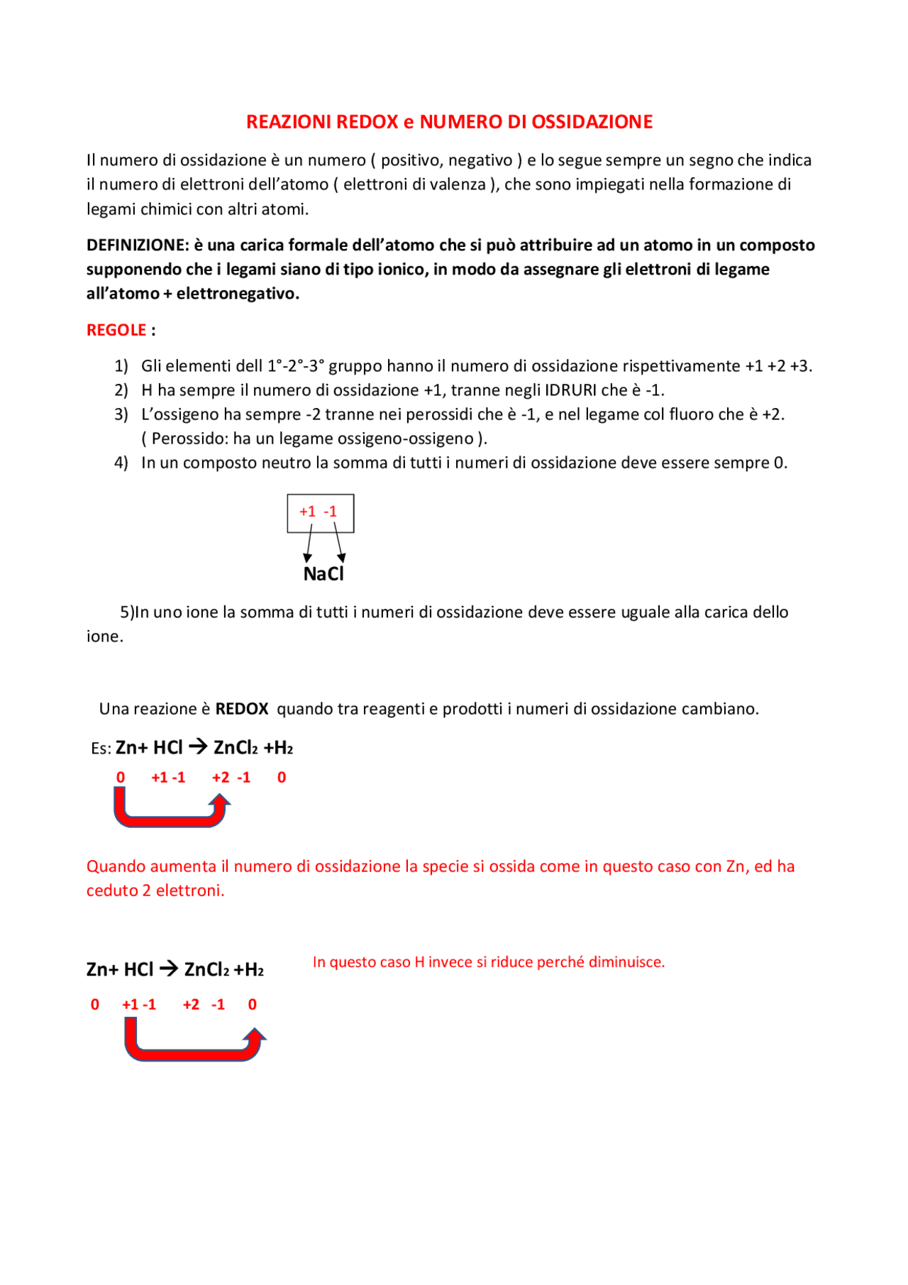 Reazioni Redox Appunti Con Esempio Appunti Di Chimica Docsity